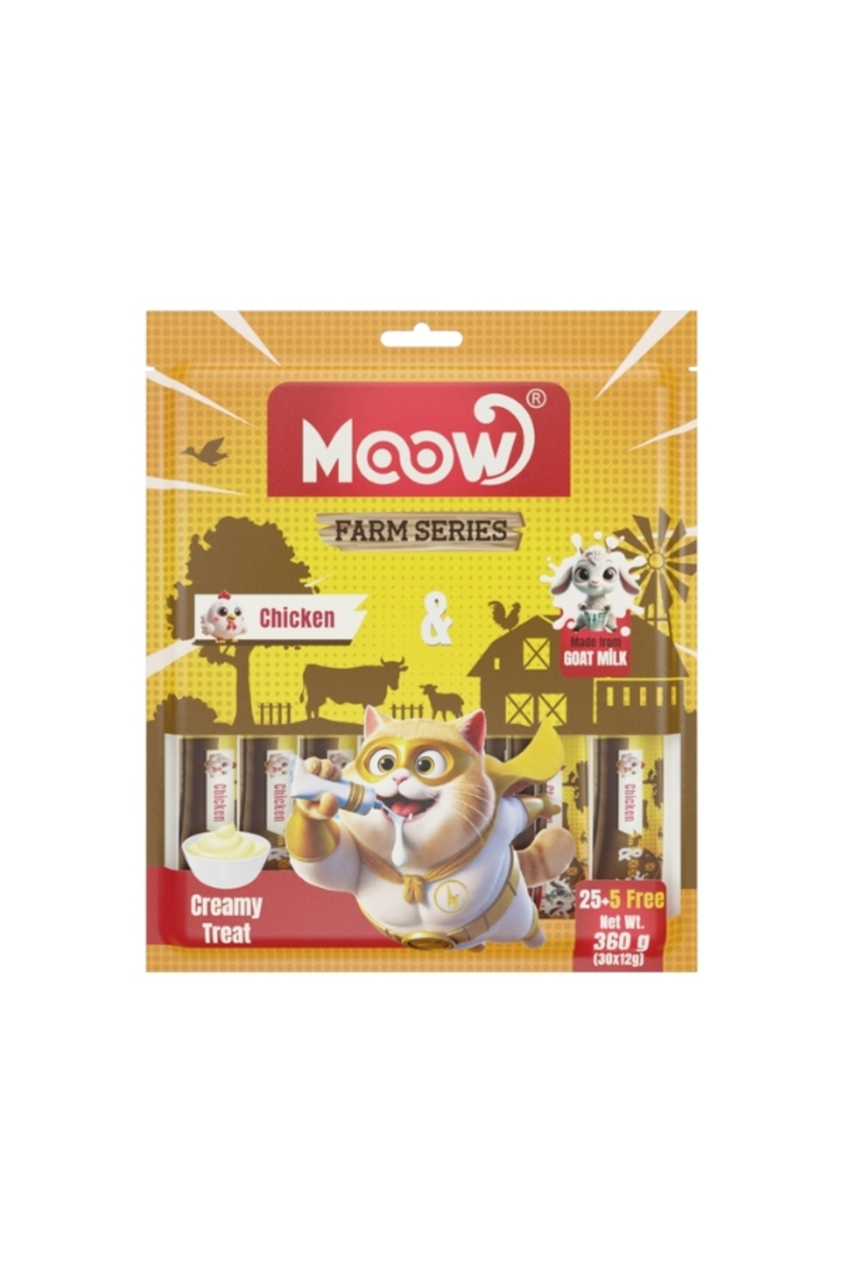 Moow Prints Moow Tavuklu ve Keçi Sütlü Yetişkin Sıvı Kedi Ödül Maması ...