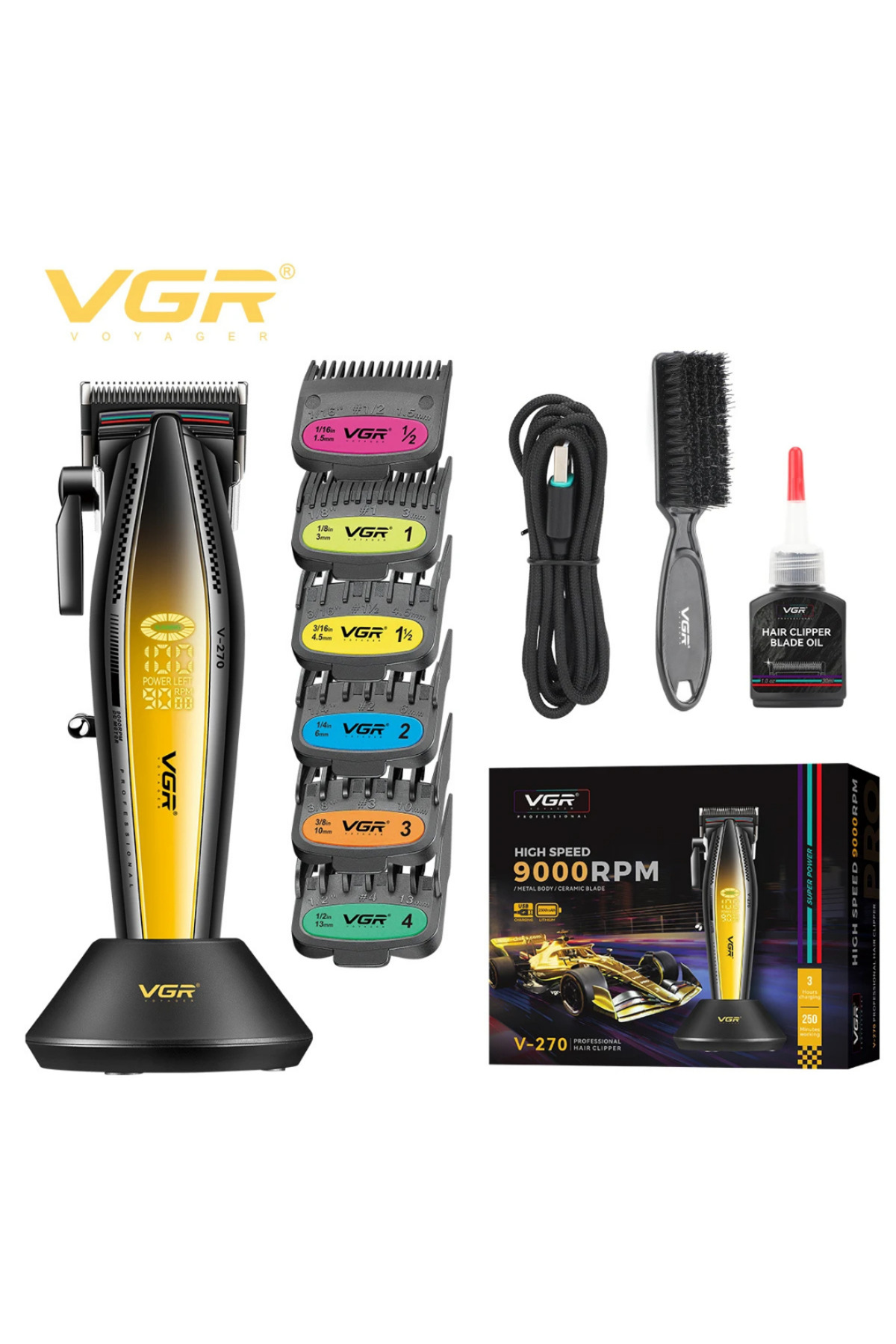 farissu VGR V-270 Profesyonel Saç Kesme Makinesi, 9000 RPM Yüksek Hızlı ...