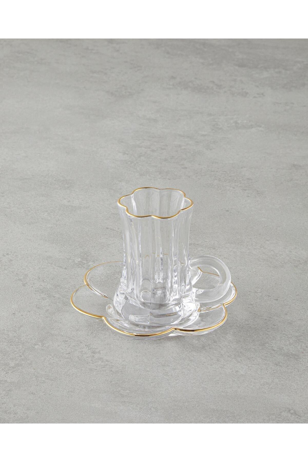 English Home Monica Cam 12 Parça 6 Kişilik Çay Seti 80 ml Gold (4.08. ...