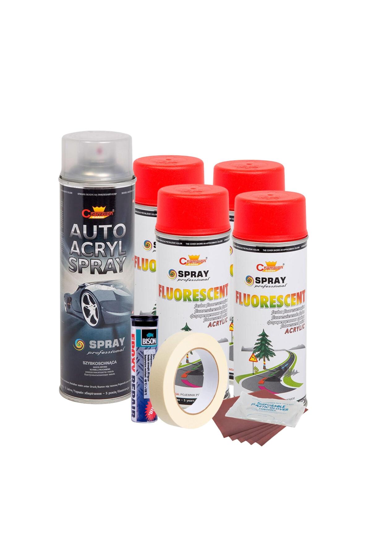 Avex Complete rim repair and painting kit, Fluorescent Red, V4- Trendyol