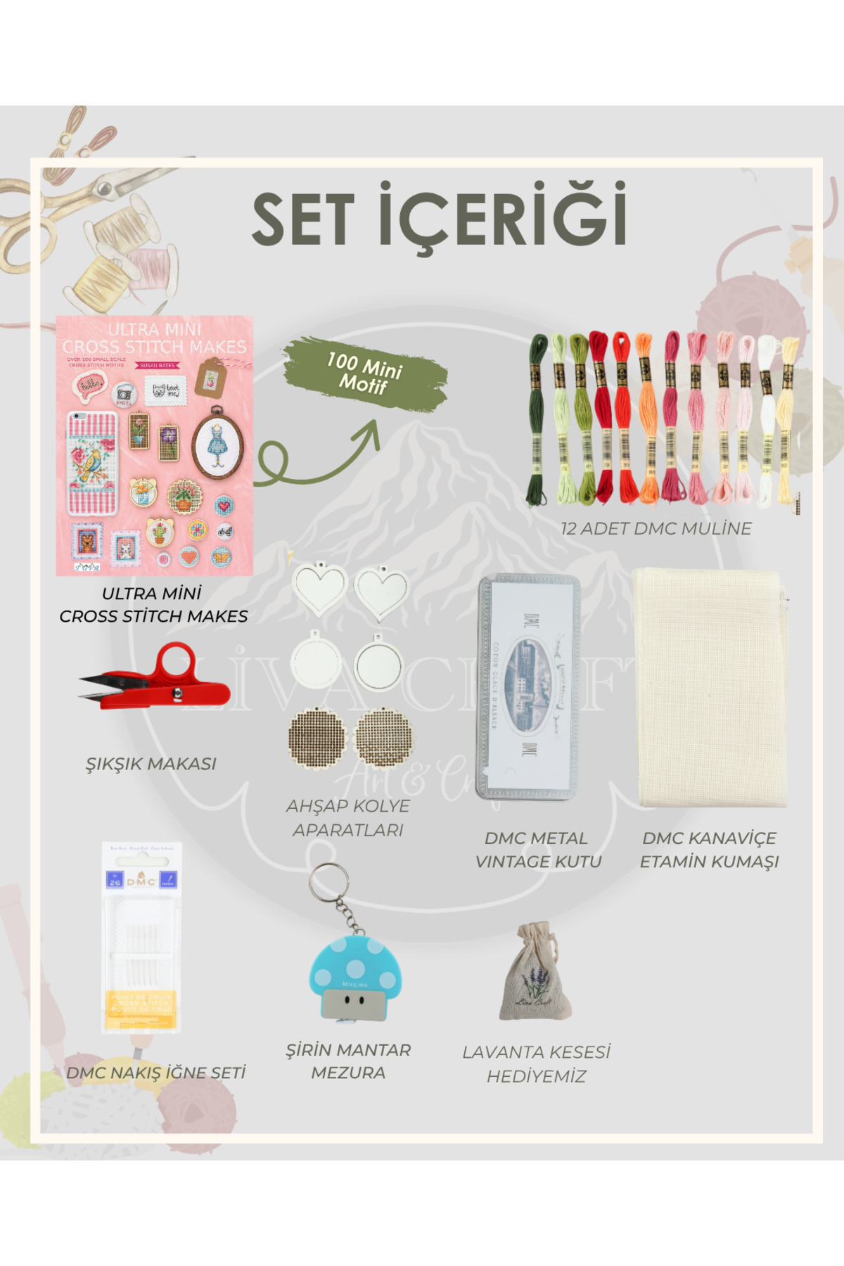 Tuva Mini Kanaviçe Seti - Ultra Mini Cross Stitch Makes Kitabı - Fiyatı ...