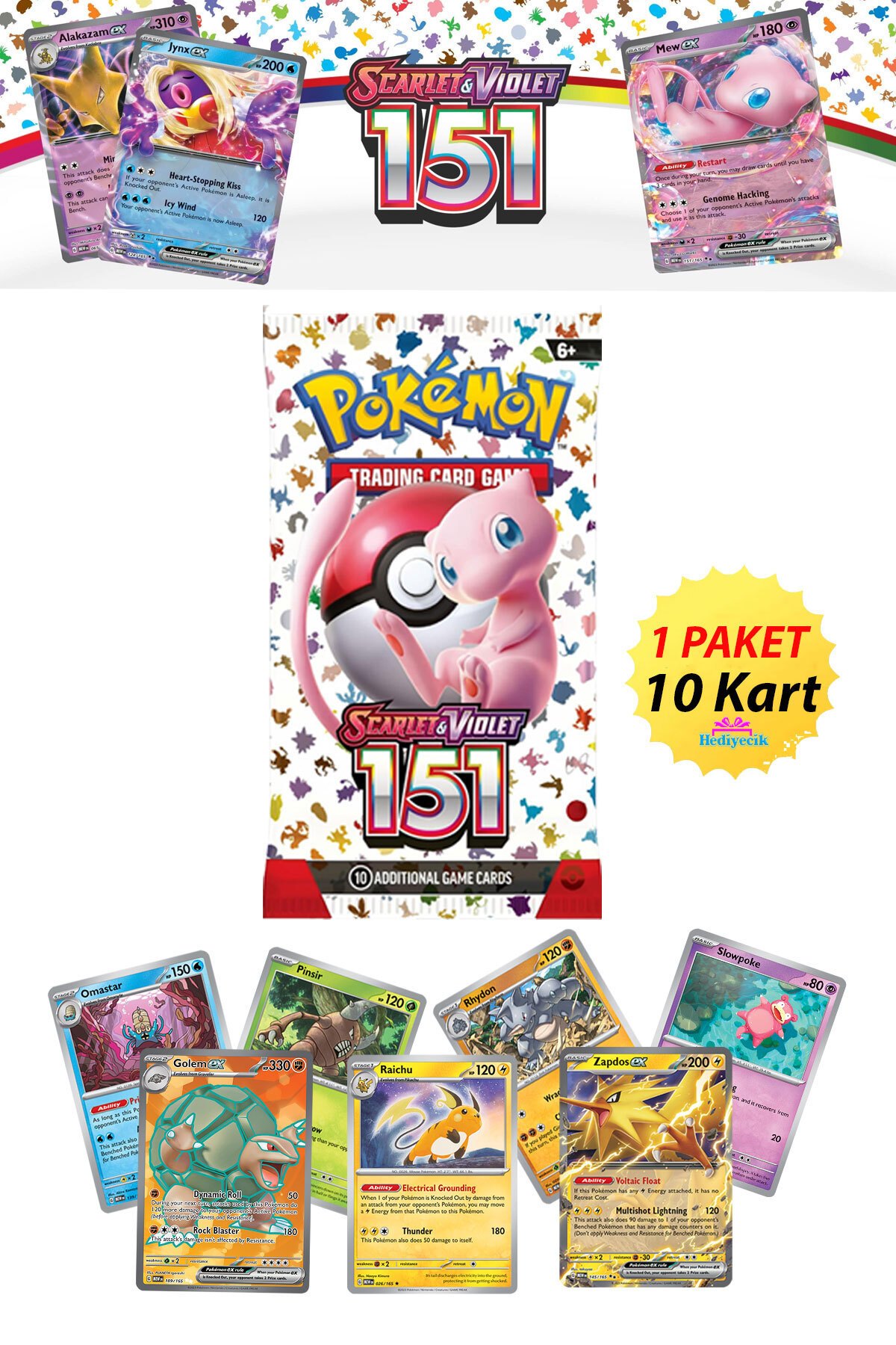 hediyecik Pokemon Scarlet & Violet 151 Booster Kart- Pokemon Oyun Kartı ...