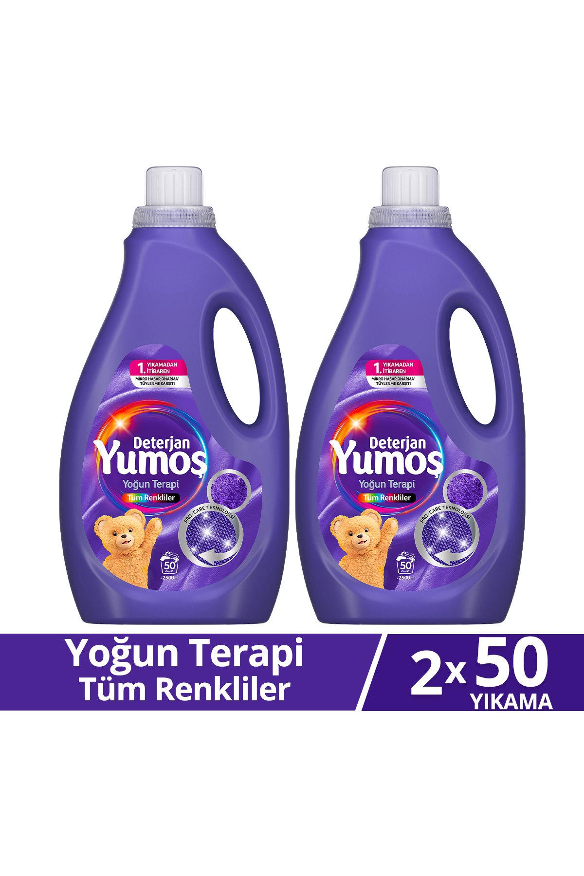 Yumoş Sıvı Bakım Deterjanı Yoğun Terapi Tüm Renkliler 50 Yıkama 2500 ml ...