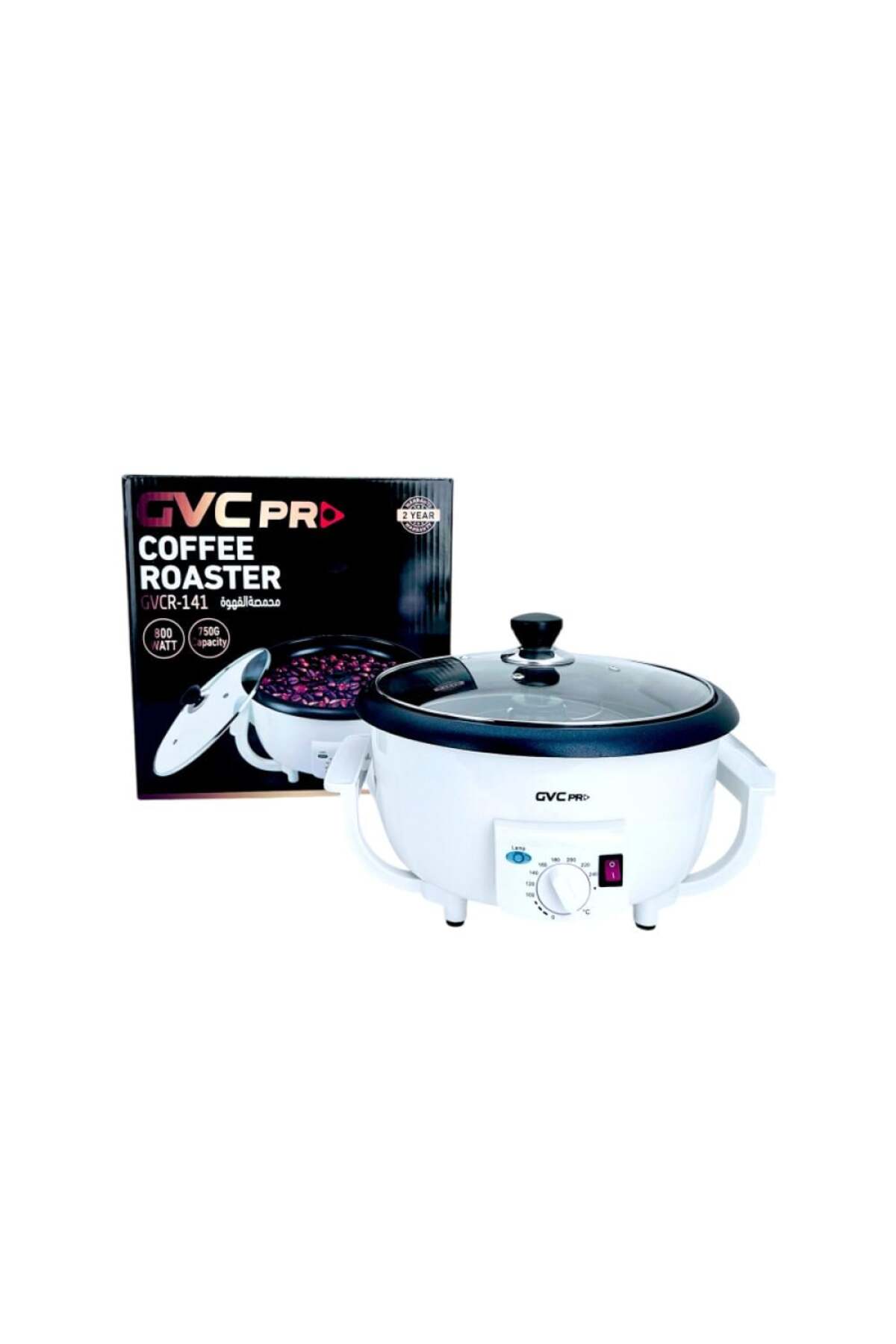 GVC PRO محمصة قهوة -جي في سي برو 800 واط - 750 غرام - أبيض GVCPRO-141 ...