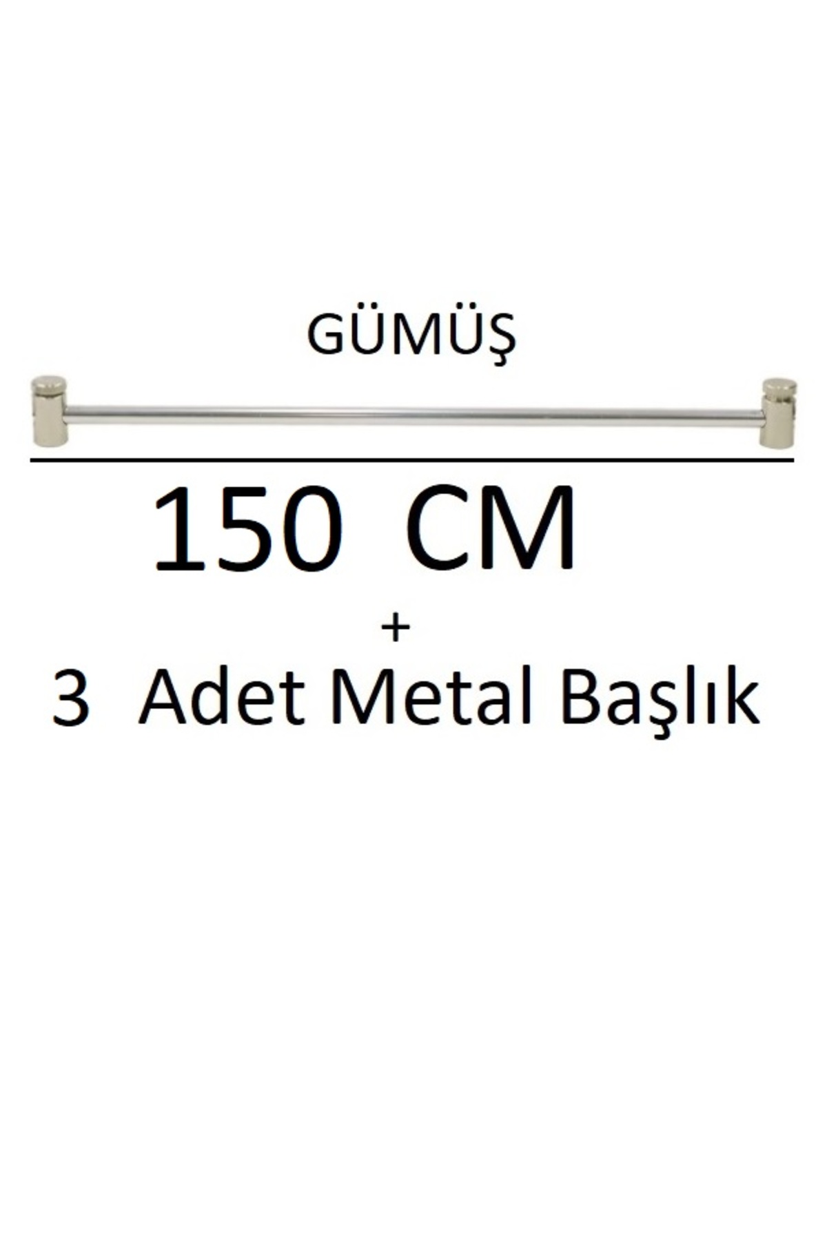 VENTİ PERDE GÜMÜŞ GRİ METAL BRİZ ÇUBUĞU 1 ADET + BAŞLIKLARI - Fiyatı ...