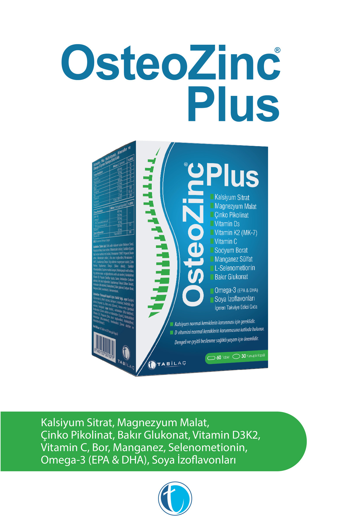 Osende Plus 60 Tablet 30 Yumuşak Kapsül Kalsiyum Sitrat Magnezyum Malat ...