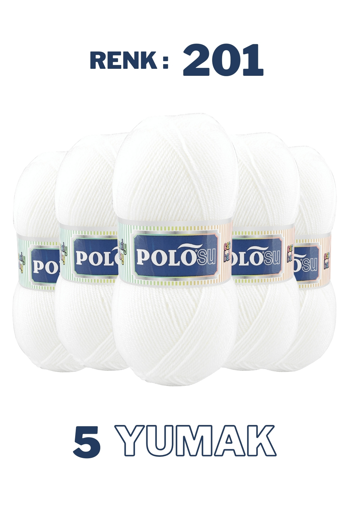 Polosu (5 Adet) Candy Baby %100 Premium Akrilik Bebek Örgü İpliği - 201 ...