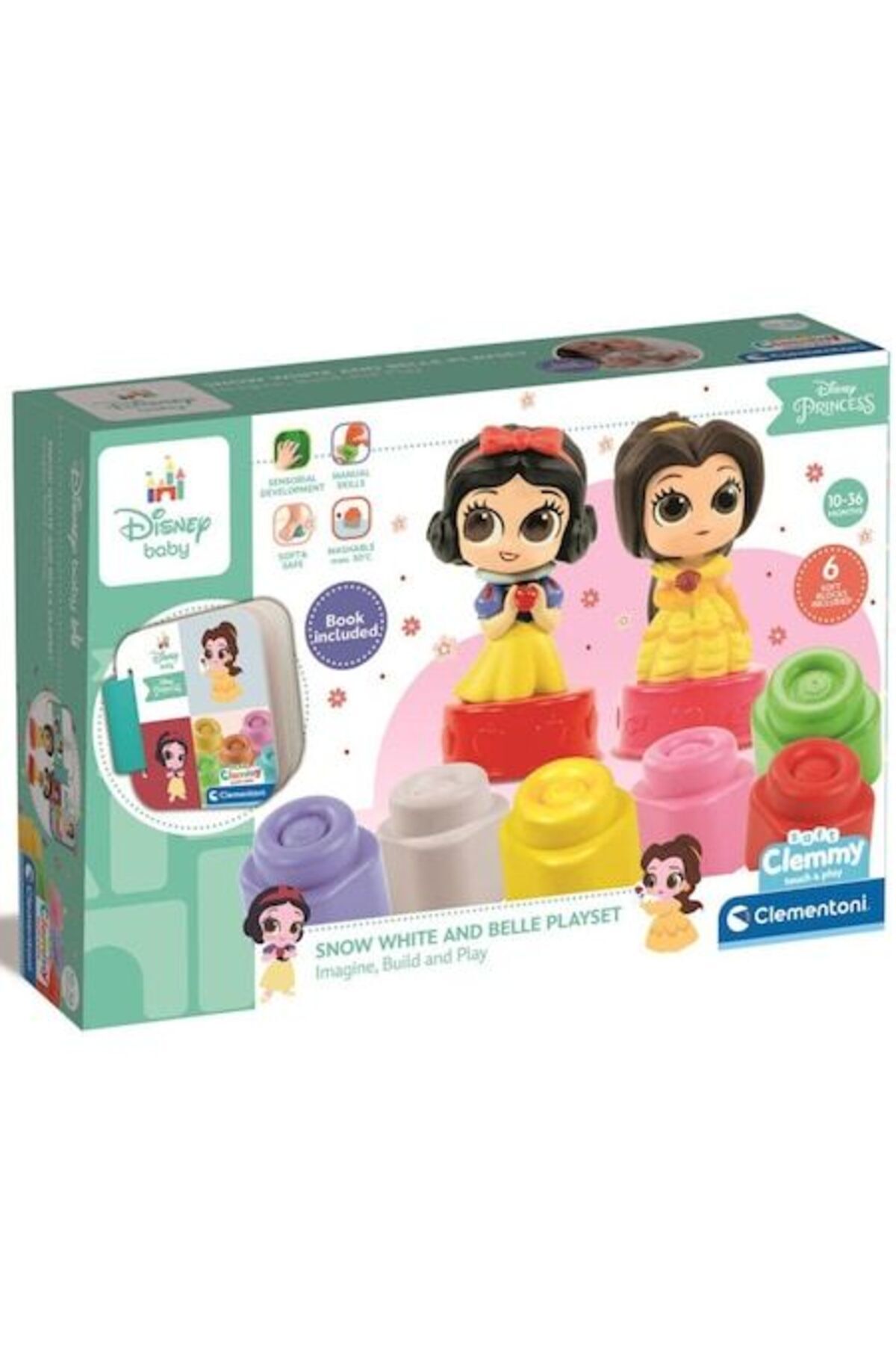 Clementoni Soft Clemmy Blocks Set Disney Baby - Snow White and Belle ...