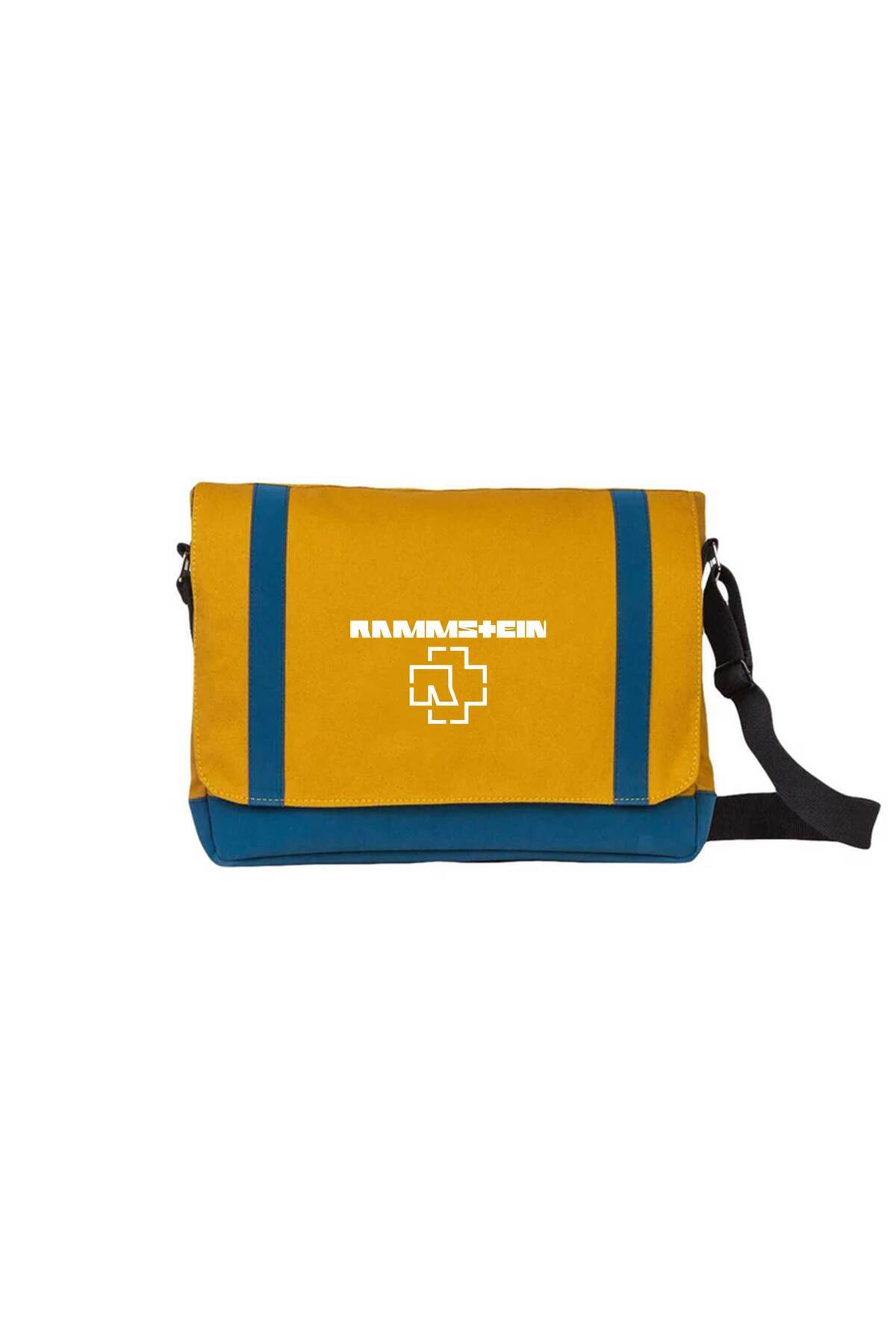 CrowsGate Rammstein Logo 2 Messenger Bag Yellow Color- Trendyol