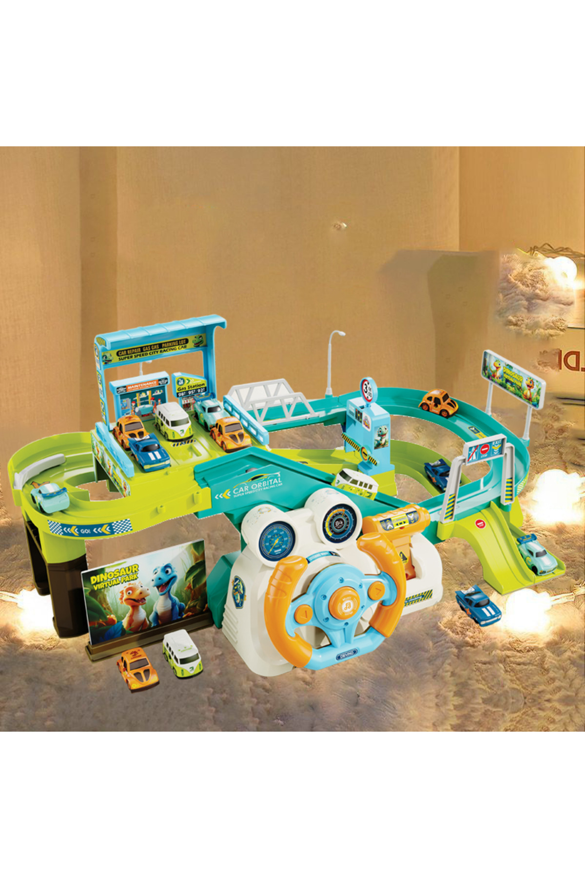 LUDIRO Circuit Auto cu Simulator de Condus, Volan cu Sunete si Muzica ...