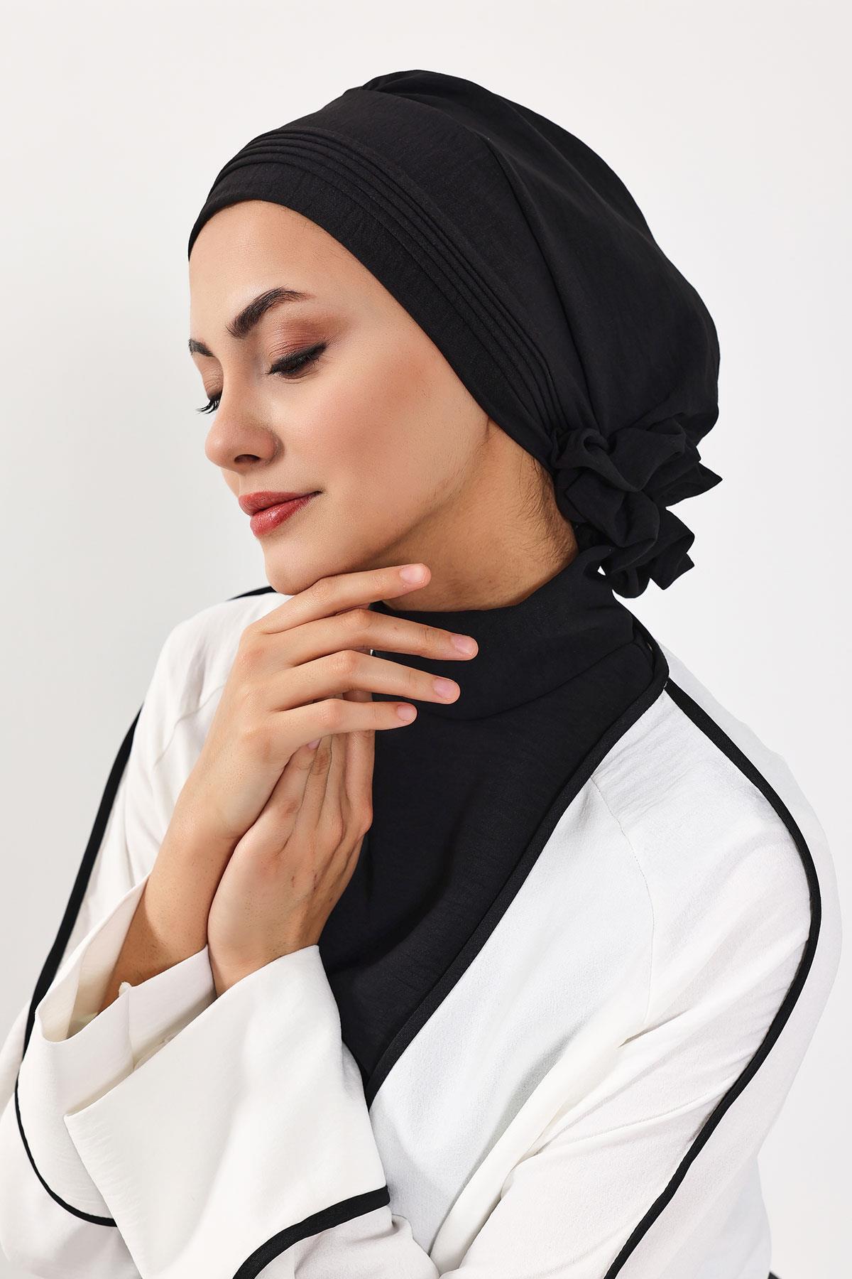 Aisha's Design Aerobin Kumaş Hazır Türban,HT-31A,Siyah - Fiyatı, Yorumları