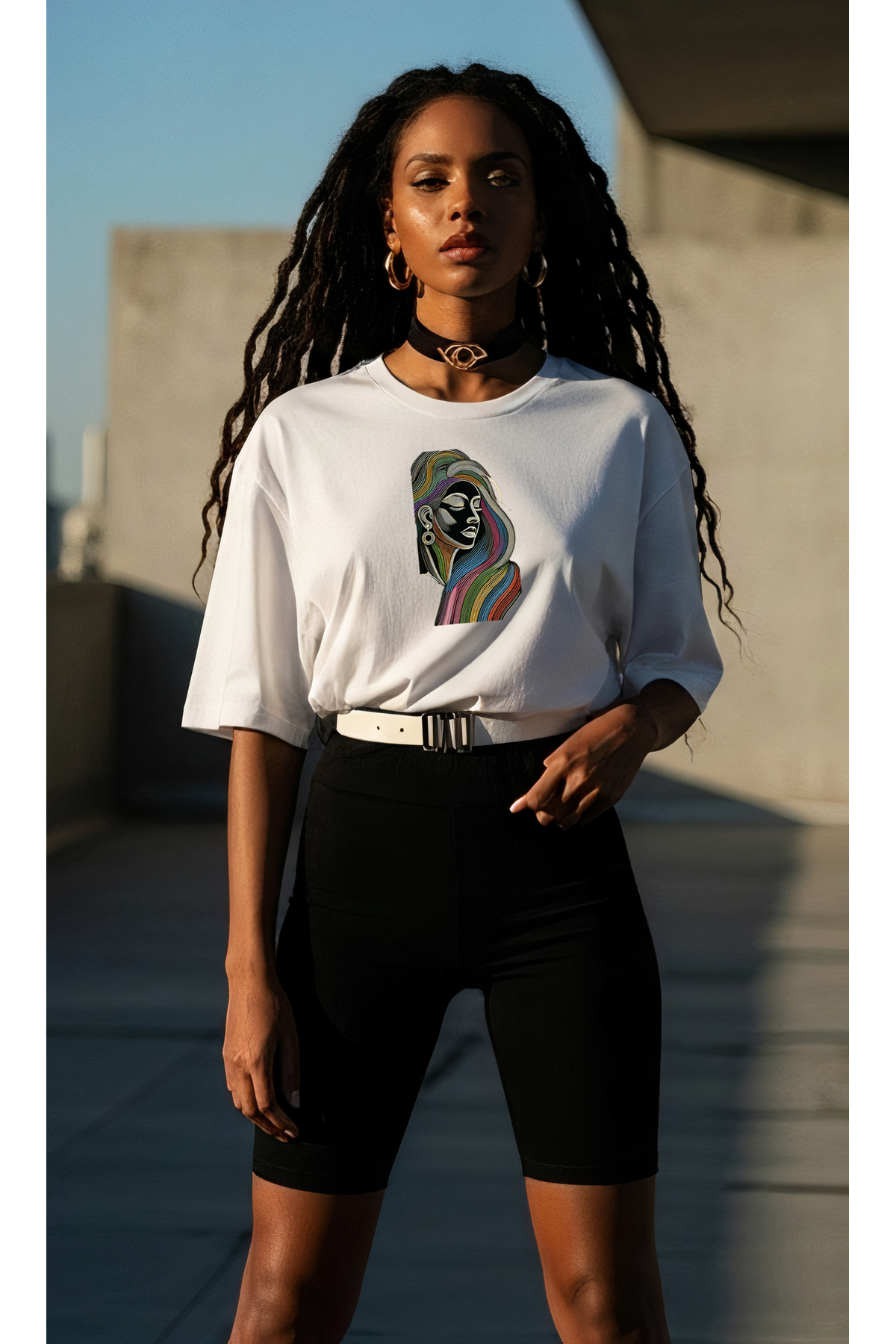 Bheka Concept Kadın Oversize Baskılı Kısa Kollu Bisiklet Yaka T-shirt ...