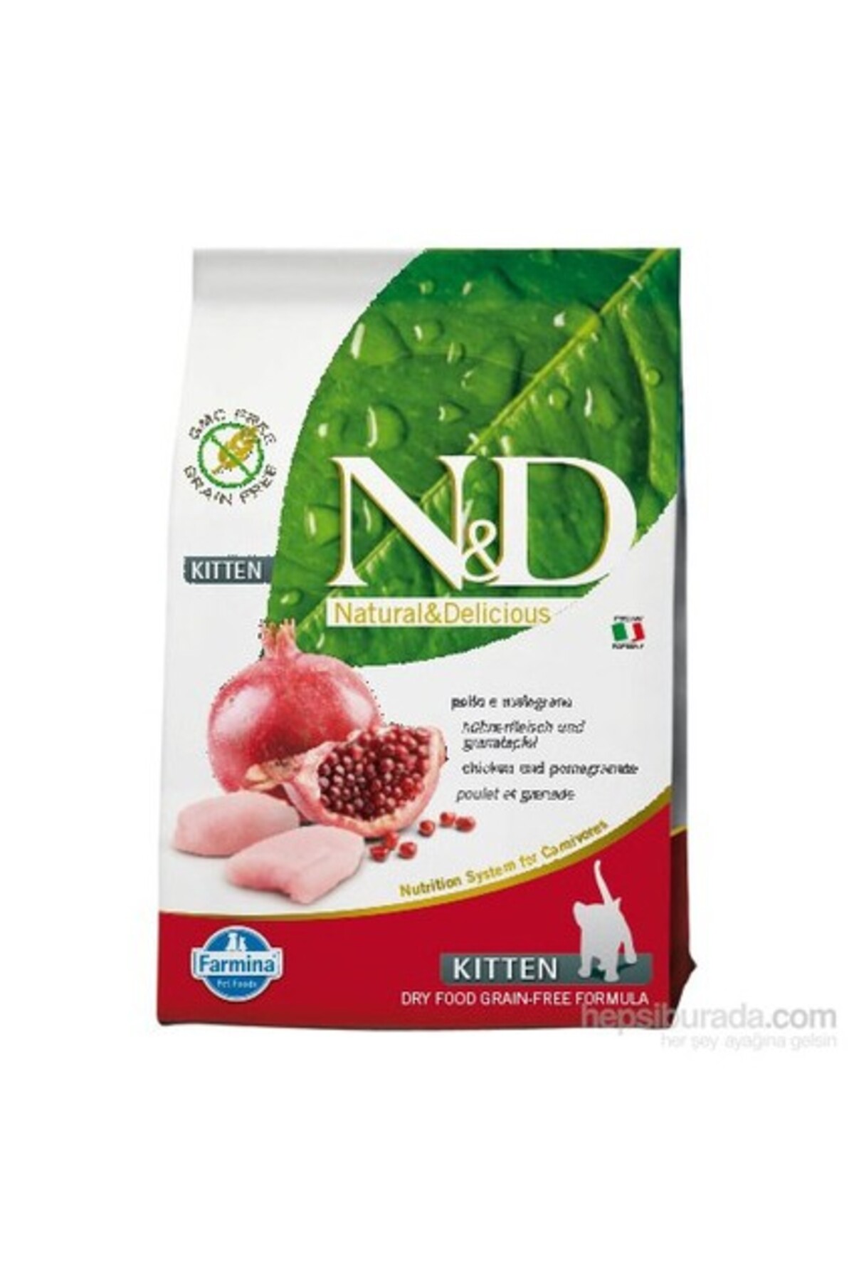 N & D ND Kitten Tahılsız Tavuk ve Narlı Yavru Kedi Maması 300 GR ...