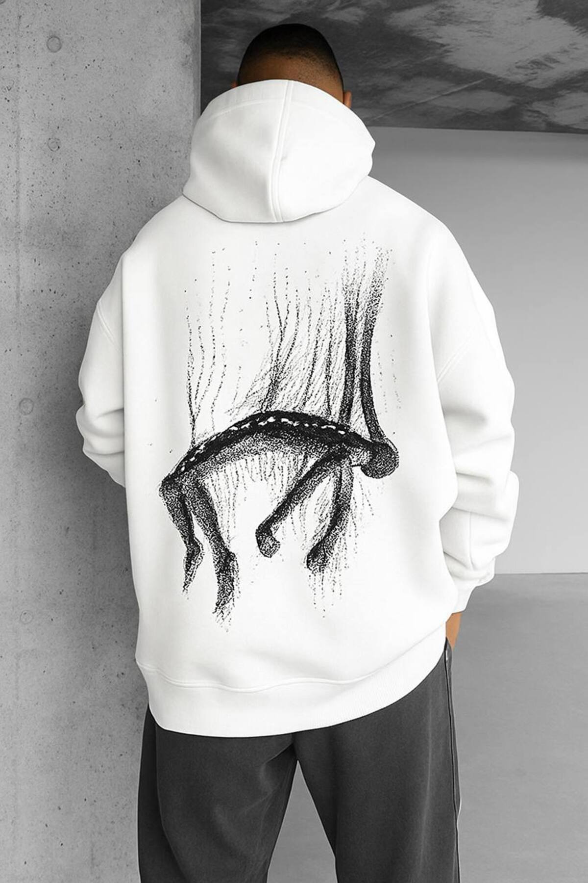 CLASSY.MODA Oversize Hooded Sweatshirt – Abstract Art Pattern on the ...