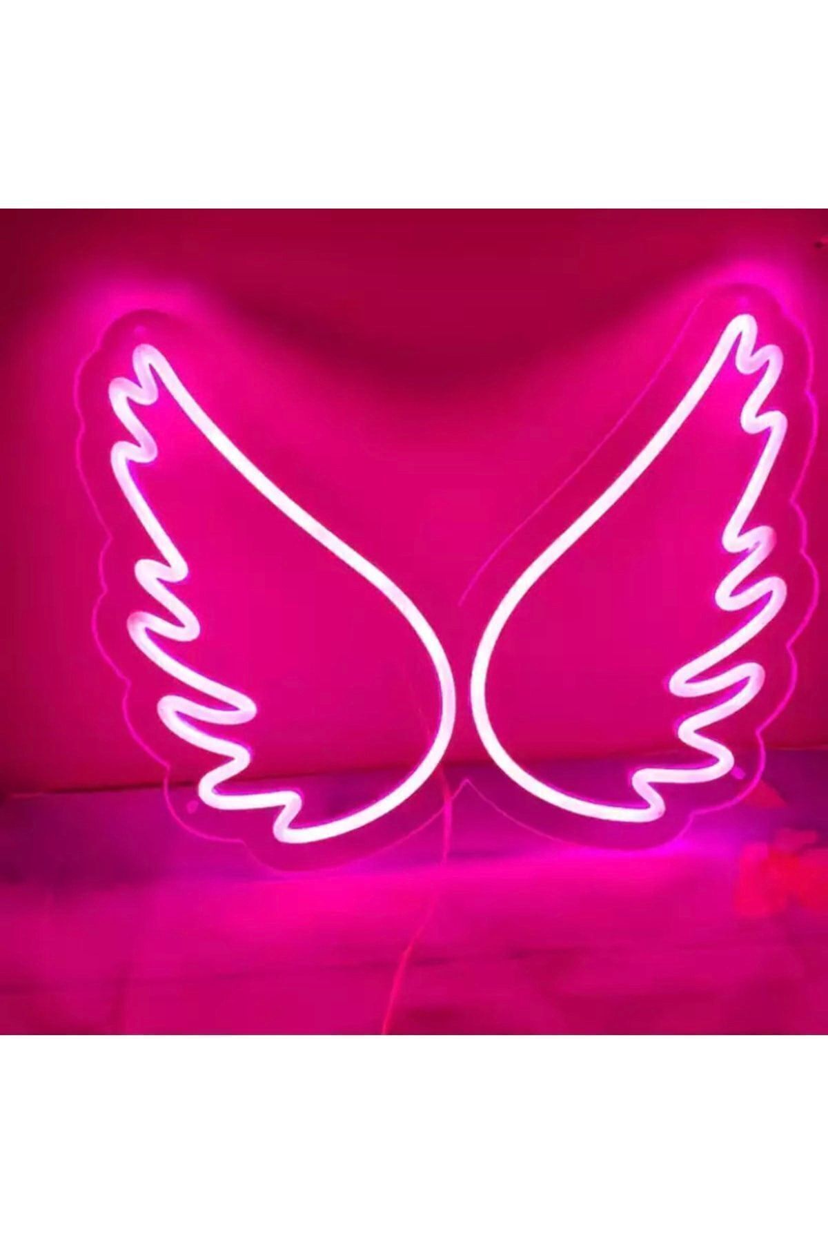 AboutThePerfect Pembe Neon Kanatlı Duvar Yazısı, Dekoratif Aydınlatma ...