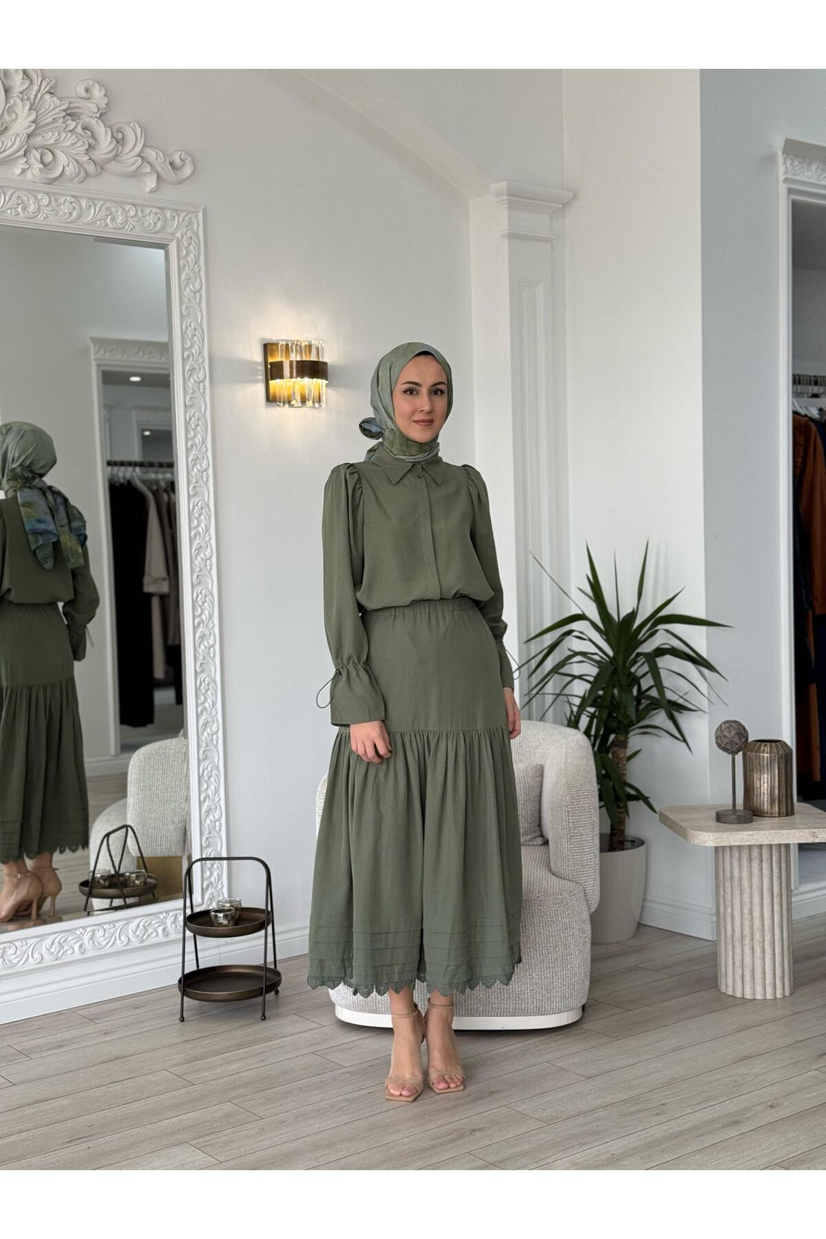 KAHMA COLLECTİON Kahma Etekli Takım Kuşkonmaz 25y18159 - Fiyatı, Yorumları