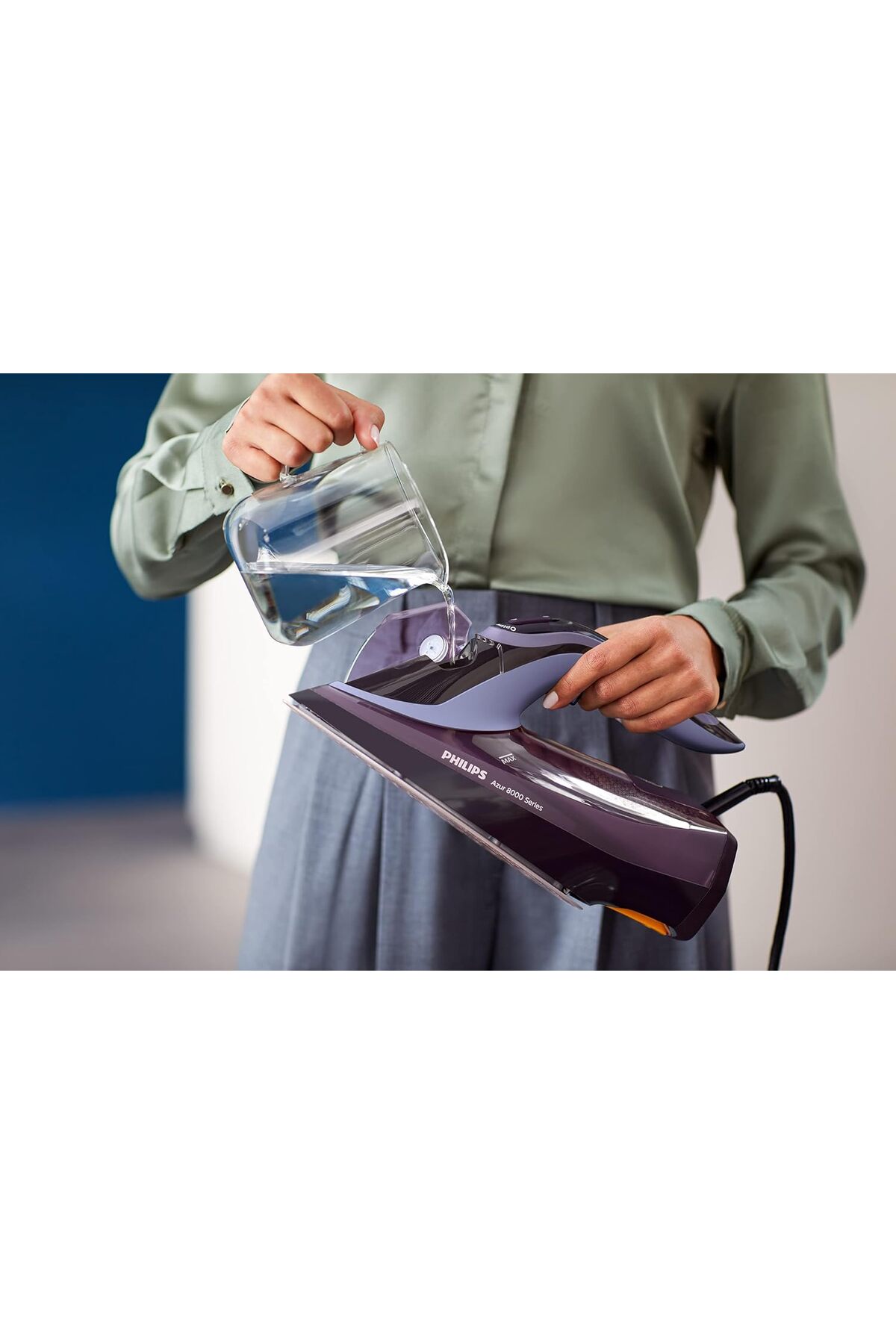 Philips Steam Iron 8000 Series - 3000W, 55G/Min Steam, 240g Steam Boost ...