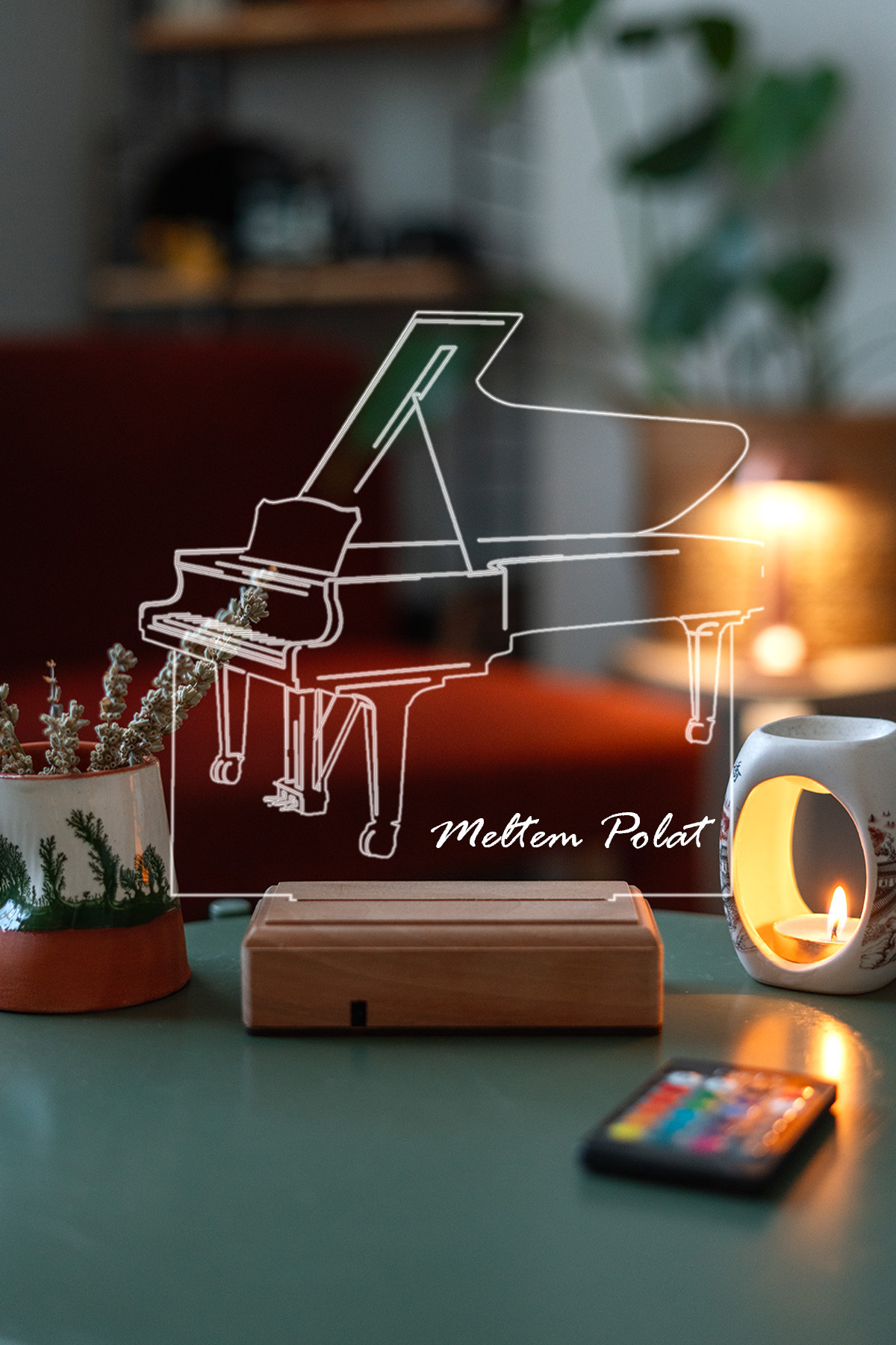 Modiwa Design Hediye Piyano Tasarım 16 Renk Dekoratif Led Gece Lambası ...