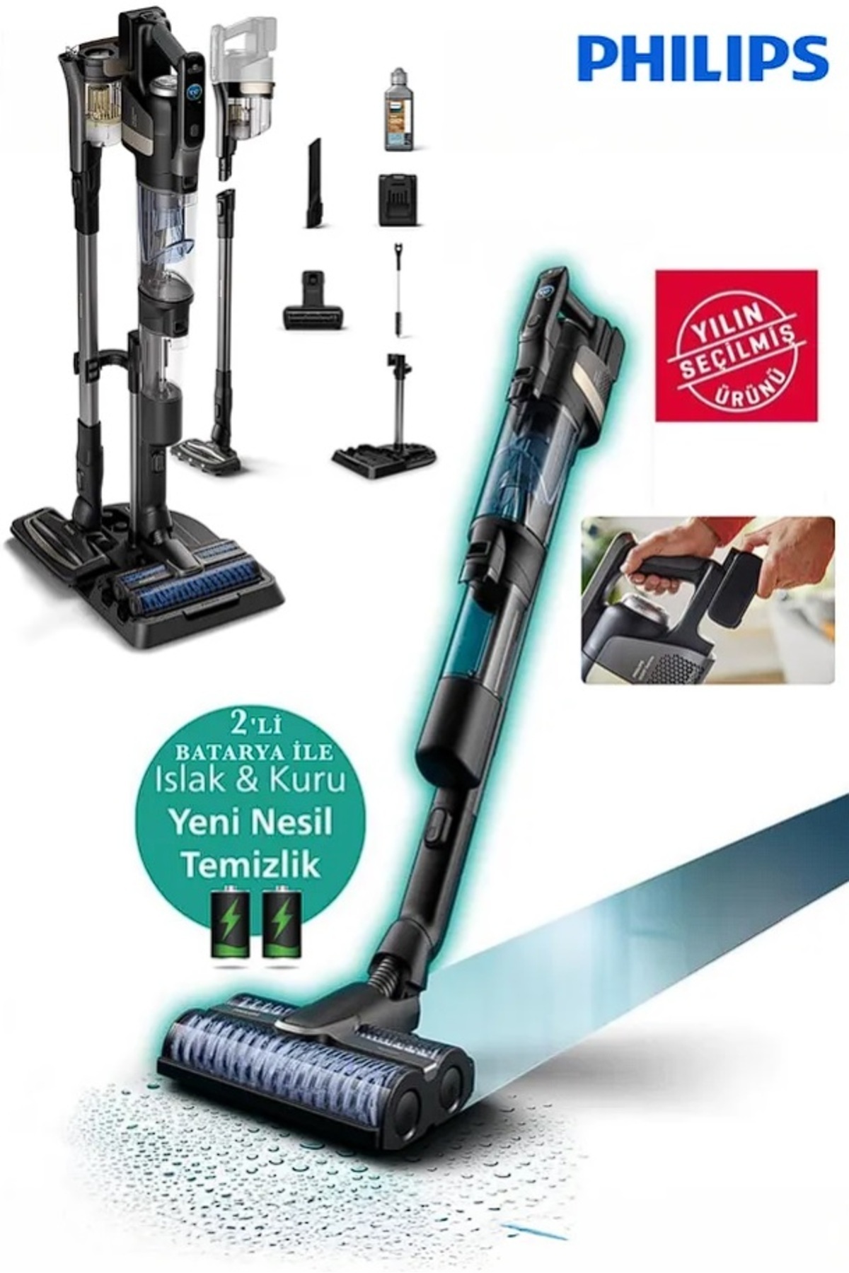 Philips 9000 Serisi Aqua Trio Islak&kuru Istasyonlu Şarjlı Dikey ...