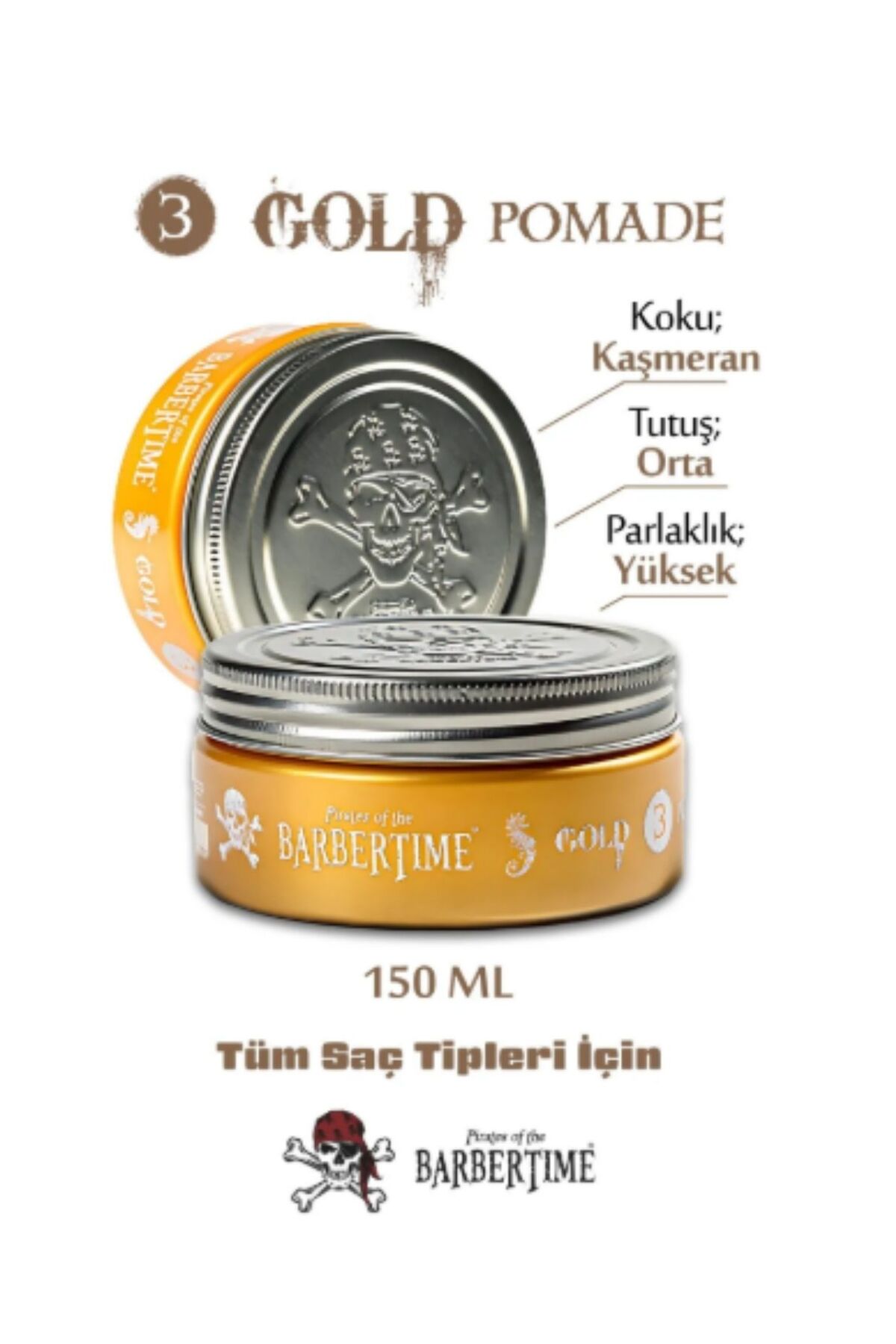 Barbertime SAÇ ŞEKİLLENDİRİCİ WAX GOLD POMADE 03 150 ML - Fiyatı, Yorumları