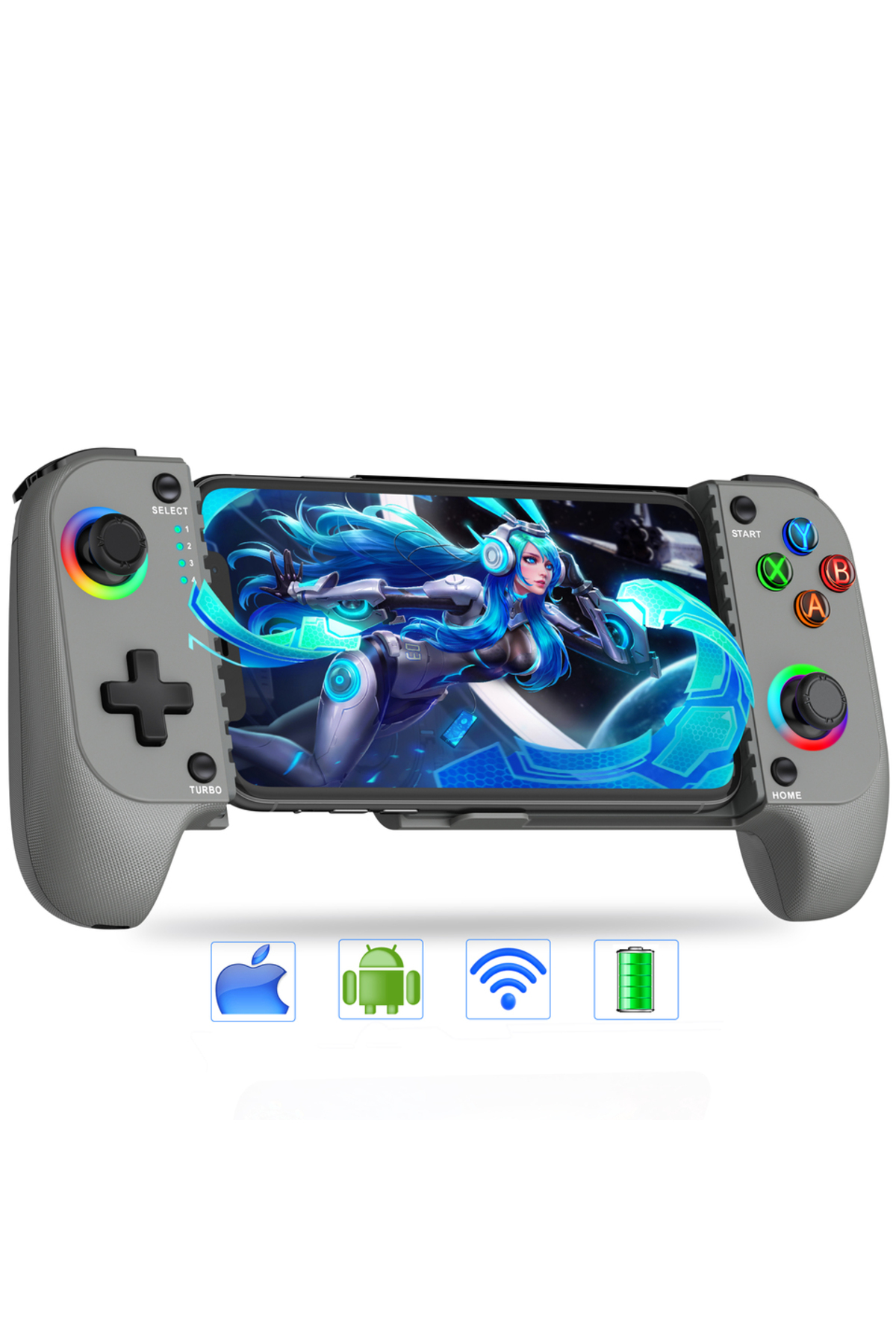 Choice Grey DinoFire Cell Phone Gamepad Joystick for iPhone Android ...