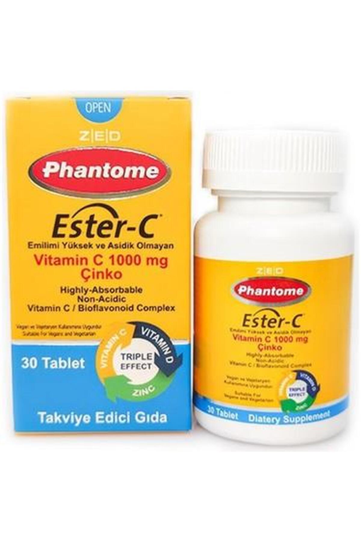 Phantome Ester-C Vitamin C 1000 mg Çinko Vitamin D 30 Tablet - Fiyatı ...