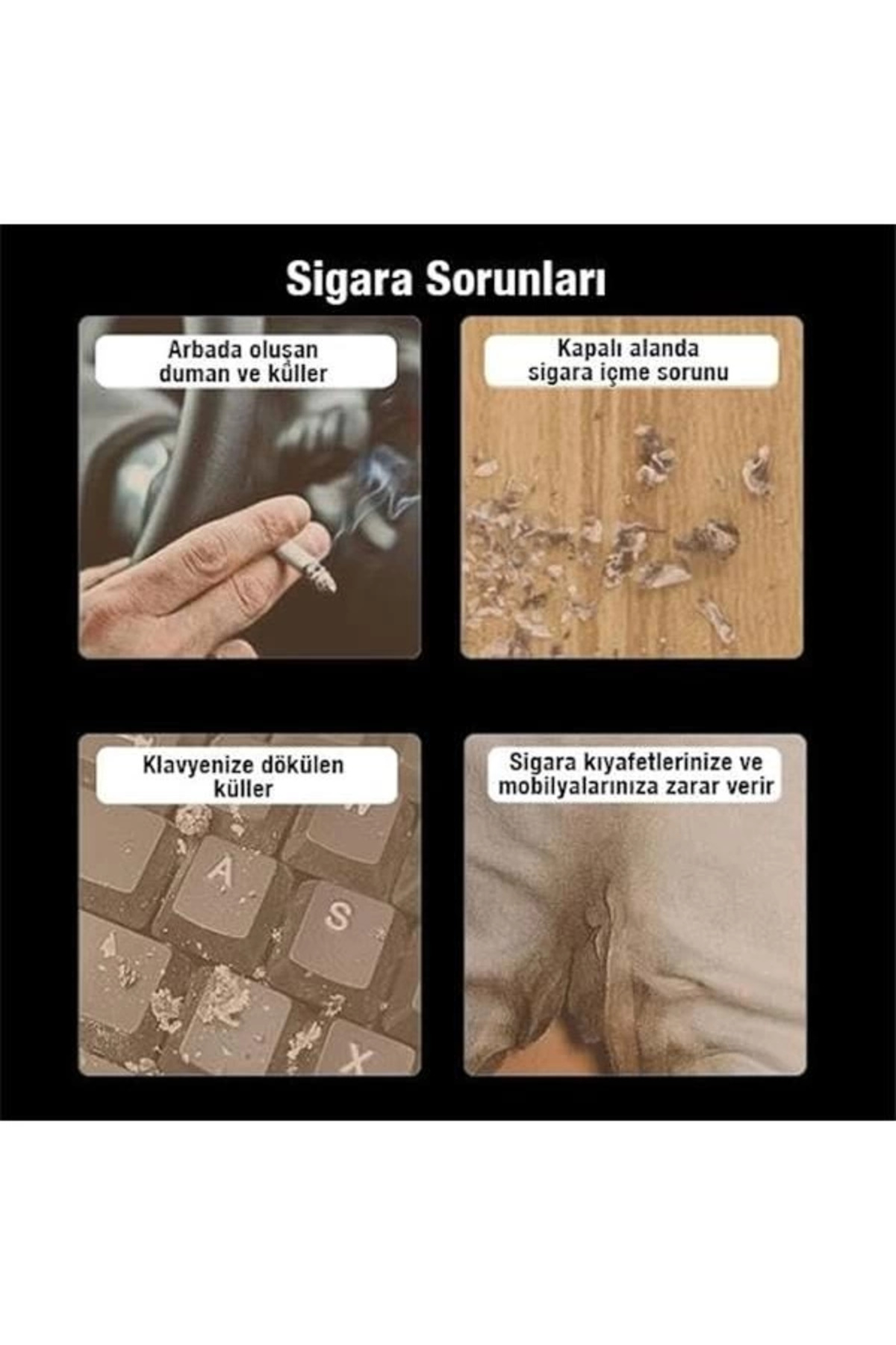 Samorian Polham Taşınabilir Sigara Küllüğü Araç Küllük Araç İçi Mini ...