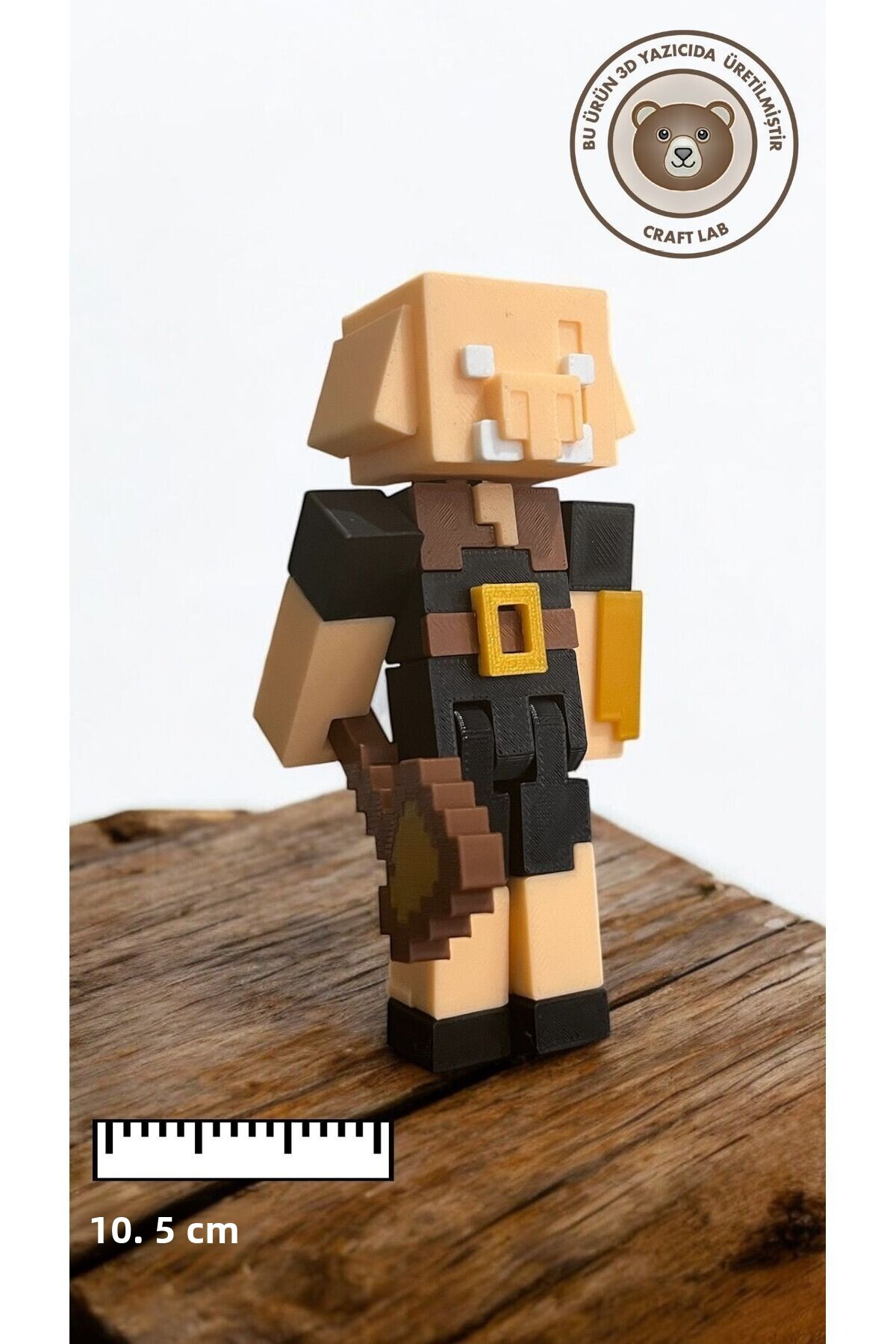 3D Ekspres Piglin Brute (Piglin Monster) Block and Pixel Themed Figure ...