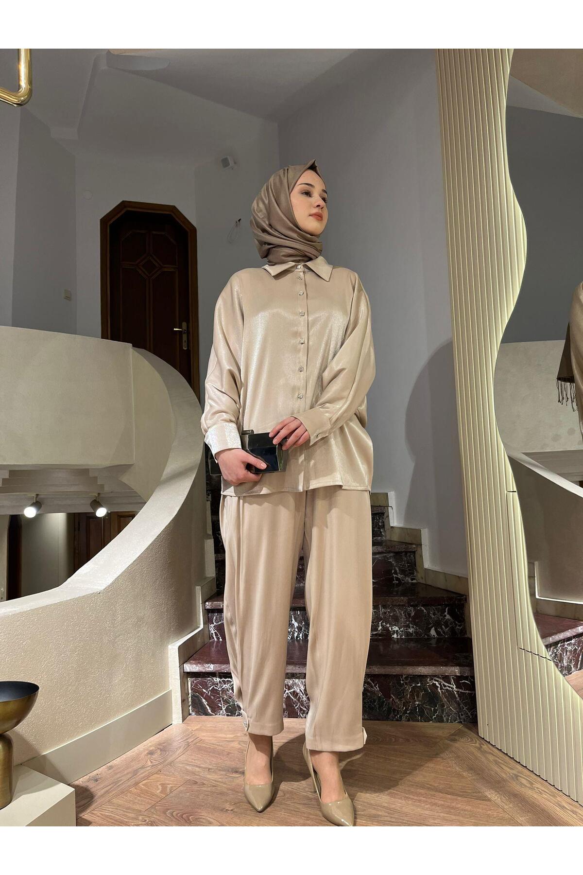 KAHMA COLLECTİON Kahma Düğme Detaylı Takım Bej 24y12062 - Fiyatı, Yorumları