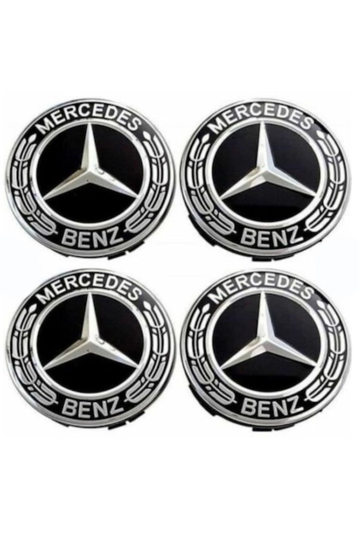 Mercedes Set 4 capacele roti 75mm pentru jante Mercedes-Benz Negre ...