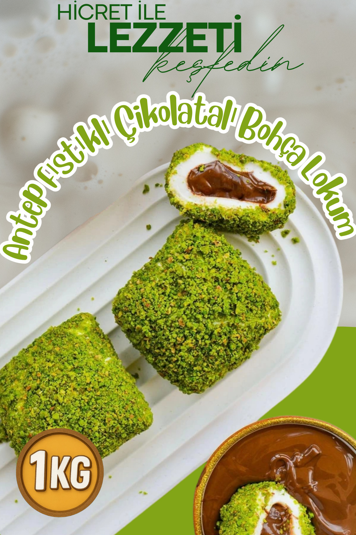 Hicret Kuruyemiş Antep Fıstıklı Çikolatalı Bohça Lokum 1 kg - Fiyatı ...