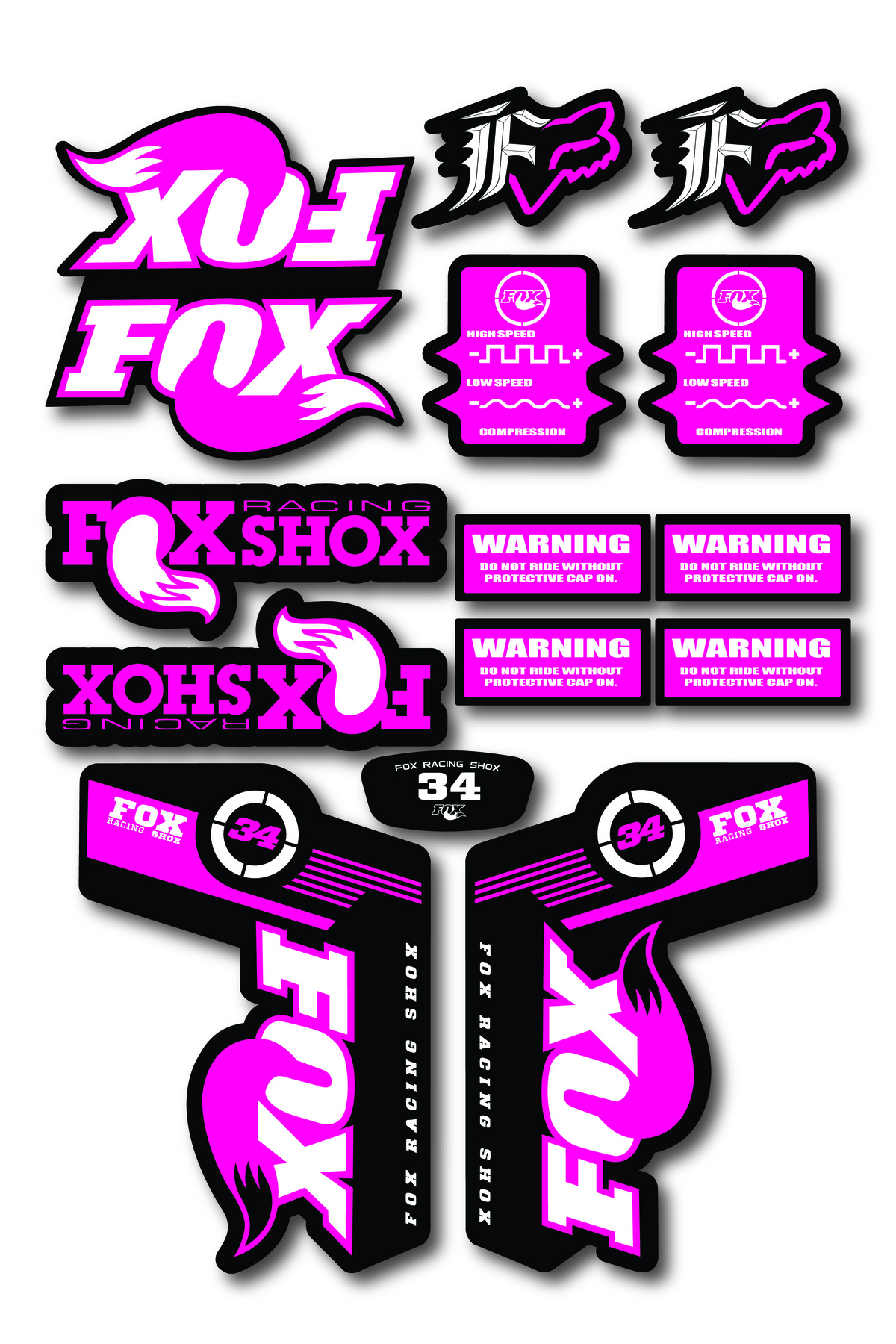 ca kay bu Fox 34 Bisiklet Maşa Sticker Seti – 15 Parça | Fox Racing ...