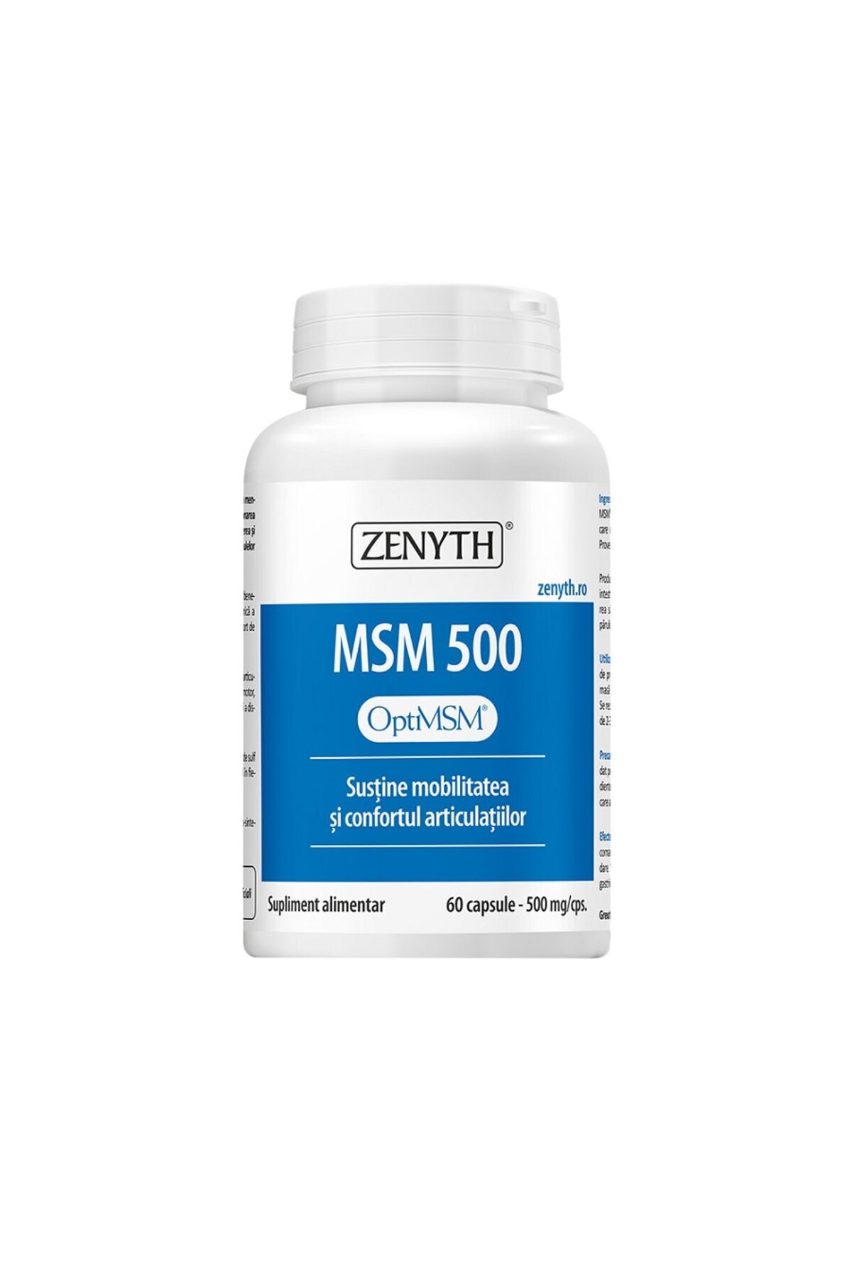 Zenyth Pharmaceuticals MSM 500 Dietary Supplement, Zenyth, 60 Capsules ...