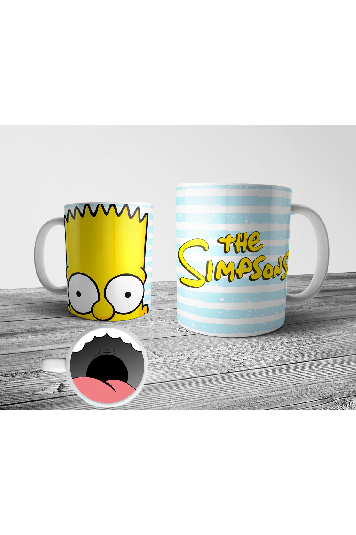 Pixxa Bart Simpson The Simpsons Alt Tabanı Ağız Desenli Kupa Bardak ...