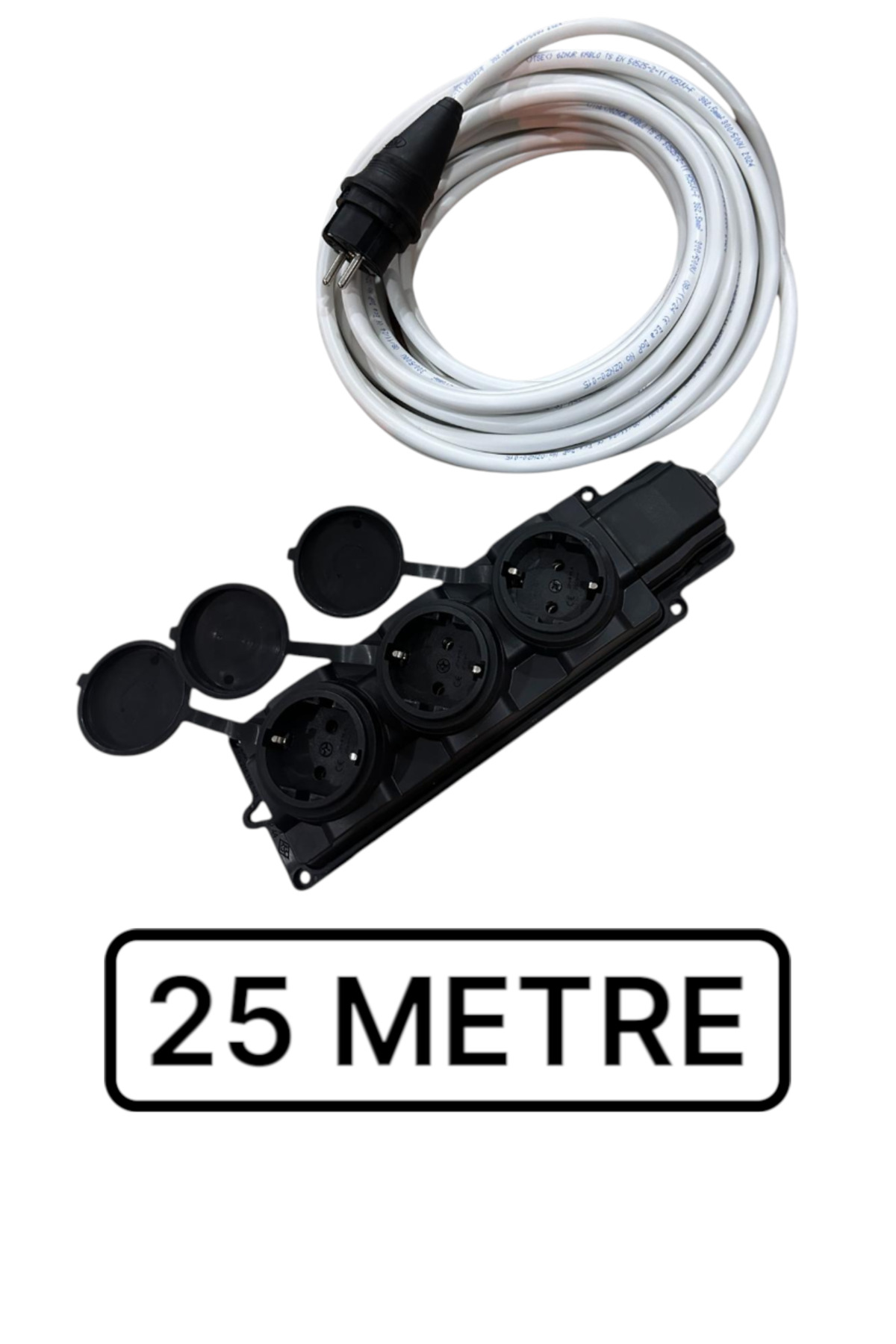 VECTROL 3'lü Grup Priz%100 Bakır Kablo 3x2.5mm IP44, Isıtıcı, Ağır ...