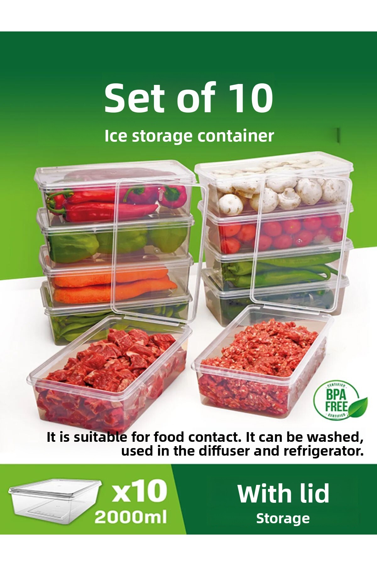 Birdoludukkan 10 Pieces 2 Lt. Self-Covered Storage Container Organizer ...