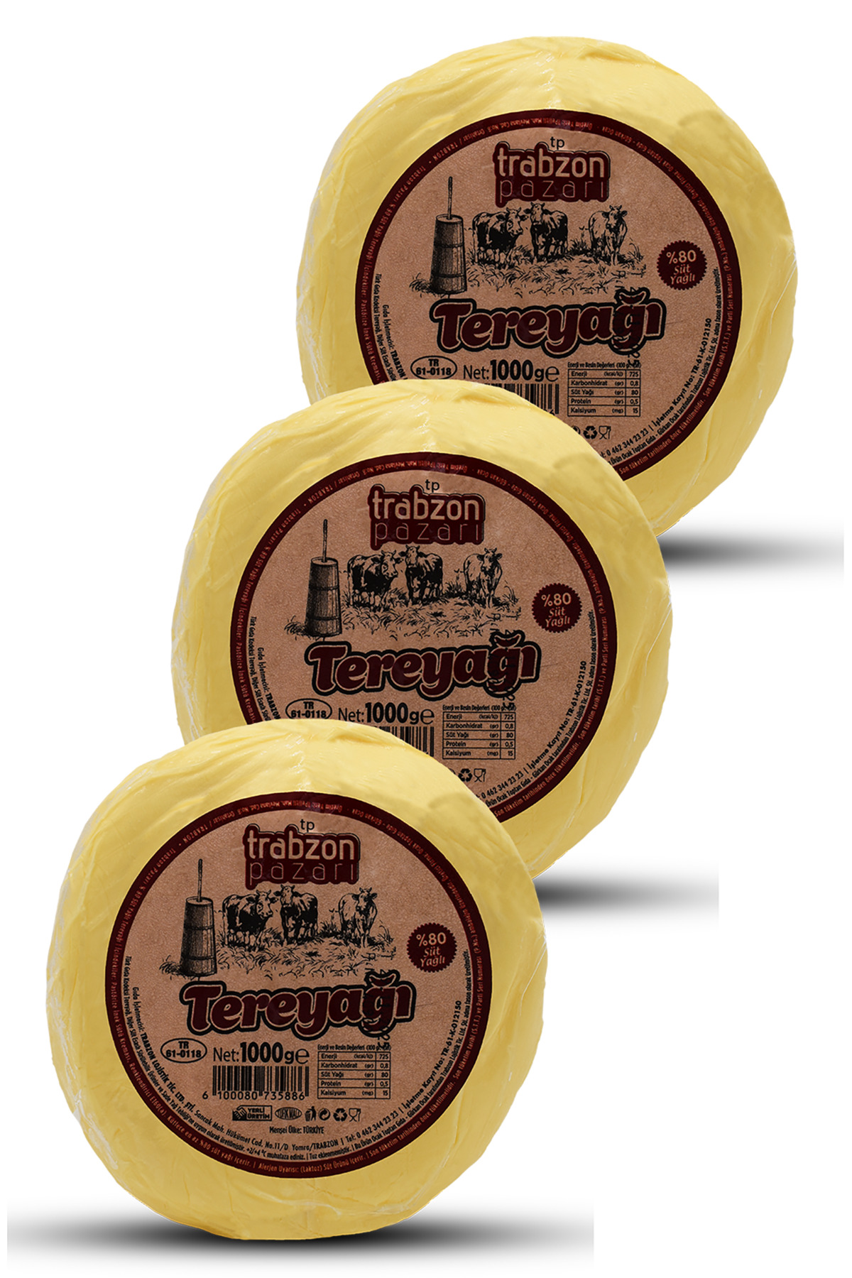 TRABZON PAZARI Az Tuzlu Trabzon Tereyağı 3x1 Kg - Fiyatı, Yorumları