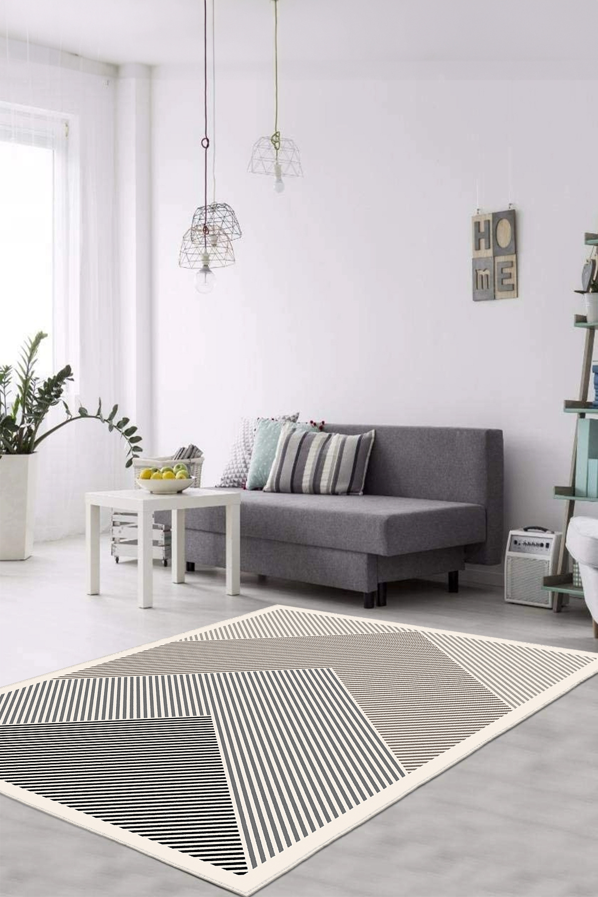 Madame Clean Home Dekoratif İnce Modern Kaymaz Yıkanabilir Salon Halısı ...