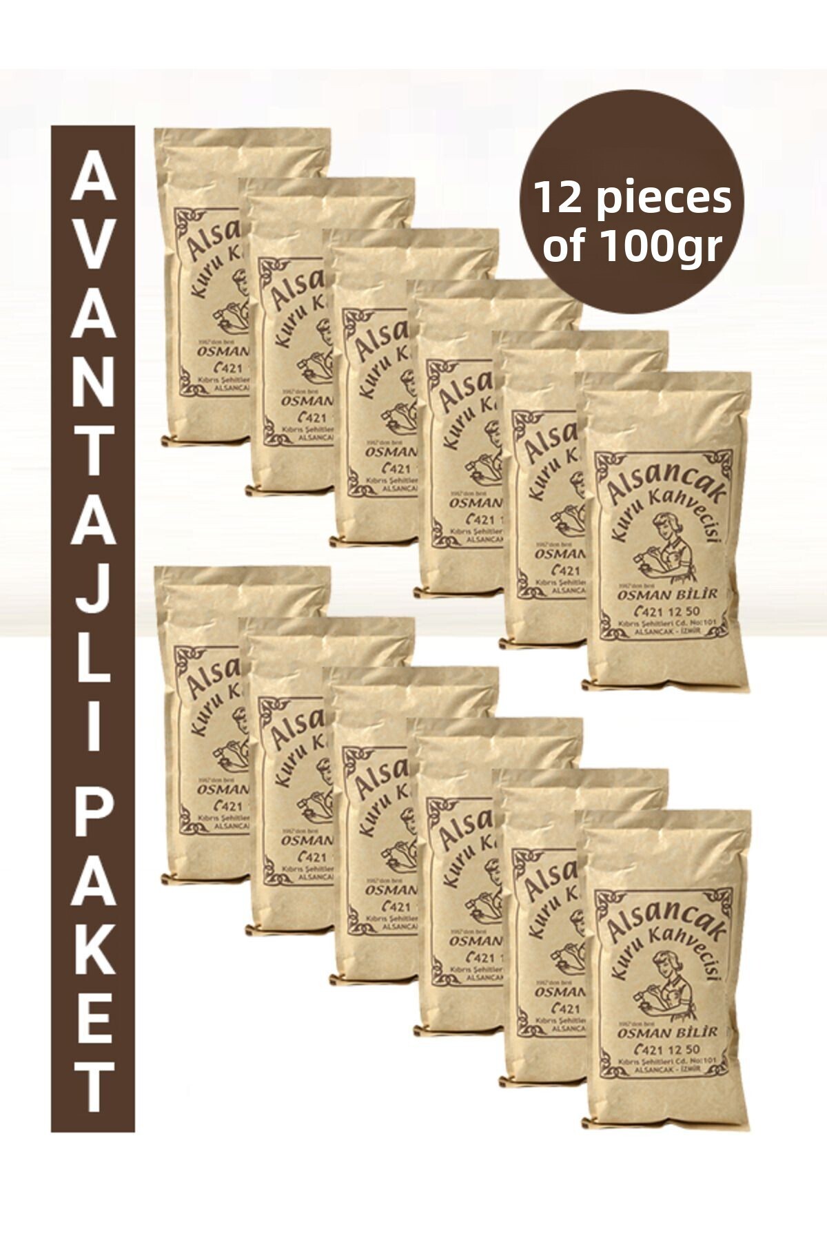Alsancak Kuru Kahvecisi 1967'den Beri Pack of 12 100gr Medium Roast ...