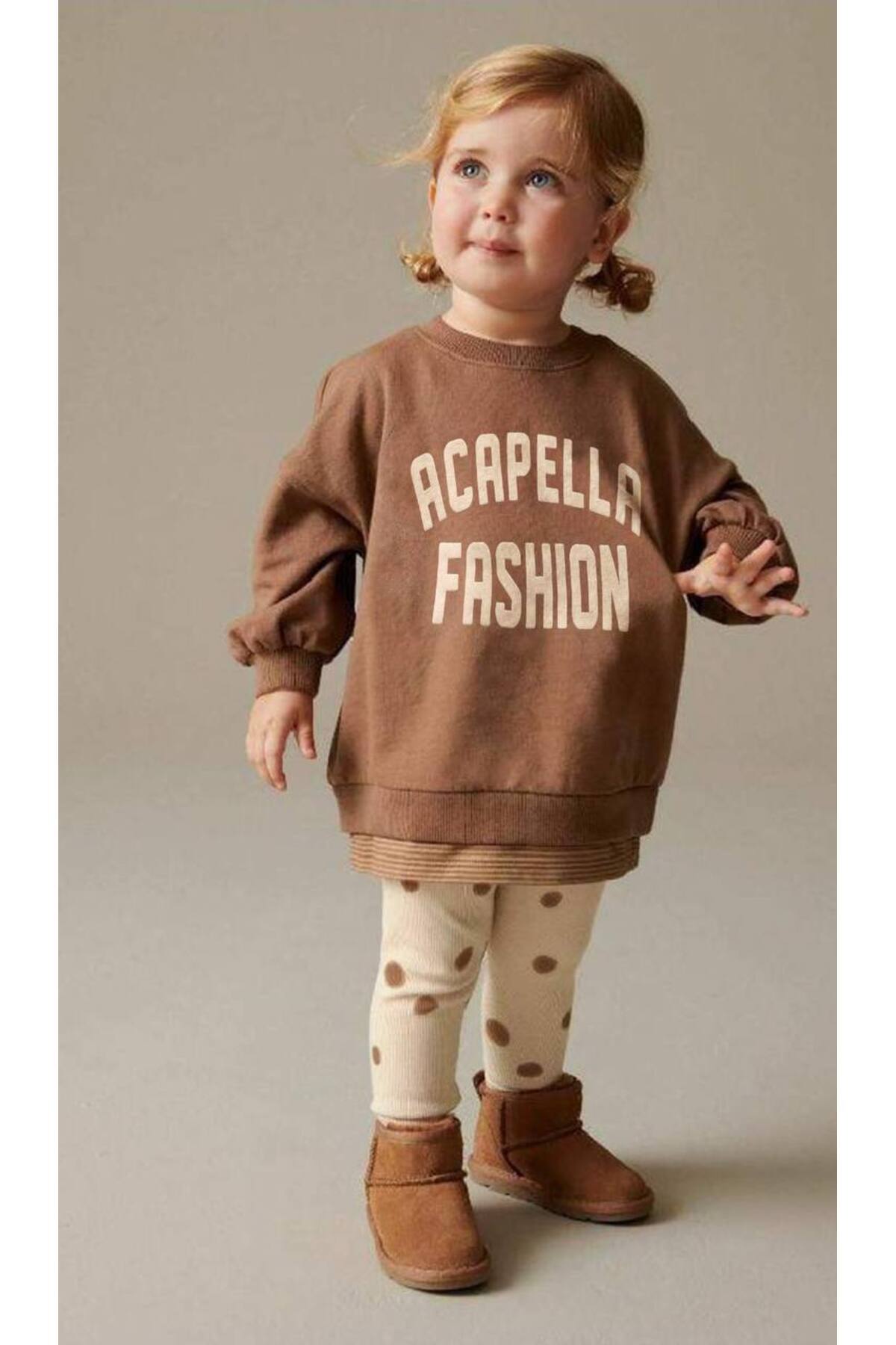 CAPPA KIDS Kız Çocuk 3 İplik Şardonsuz Baskılı Pamuklu İkili Takım ...