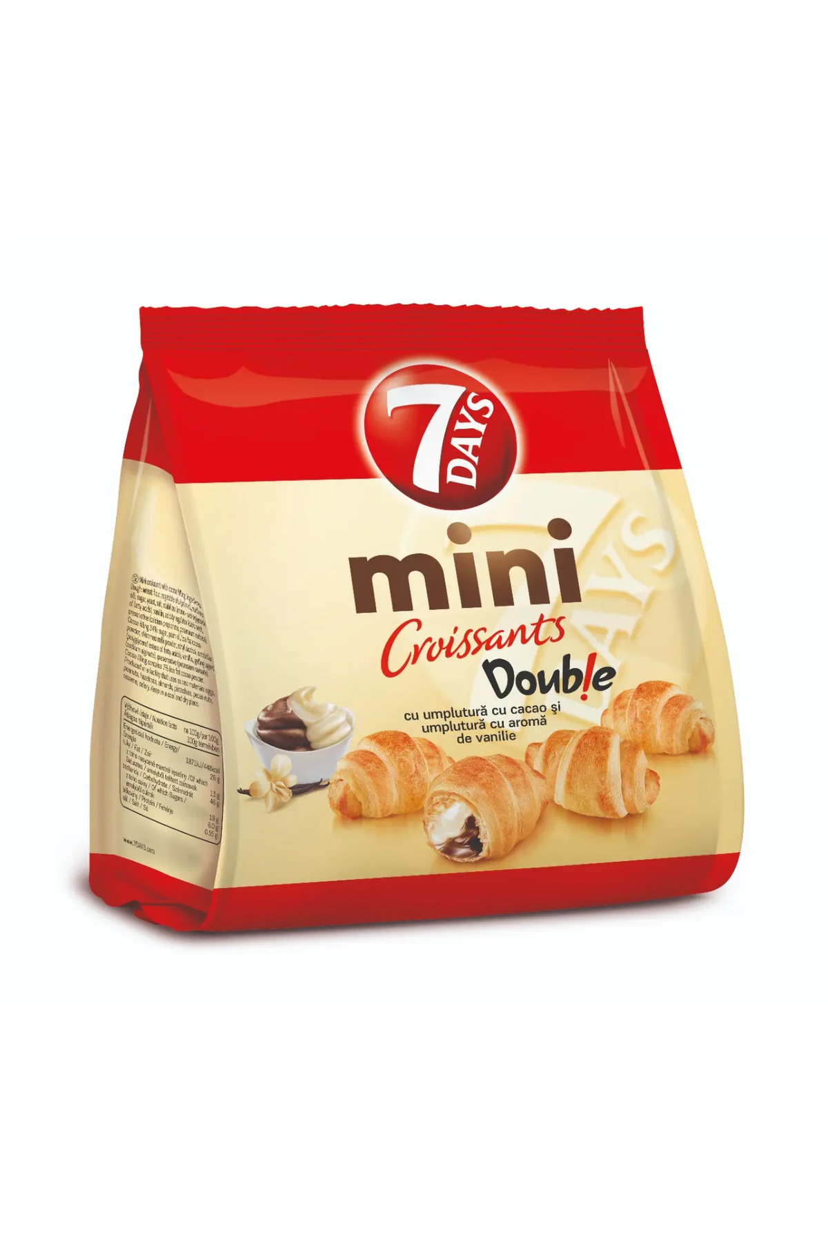 7DAYS Mini Croissant Dublu cu cremă de cacao și vanilie 185g- Trendyol