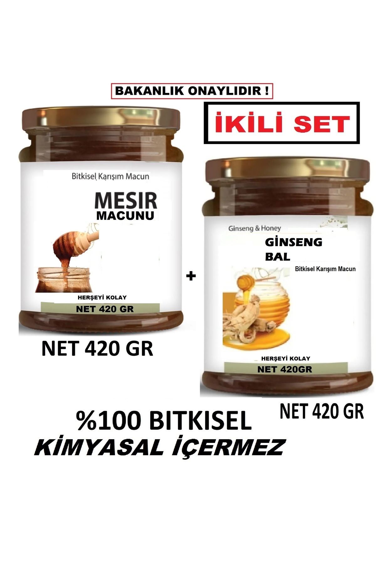 Herşeyi Kolay Macunu Macun Mesir Bitkisel Macunu 420gr Ve Ginsengli ...
