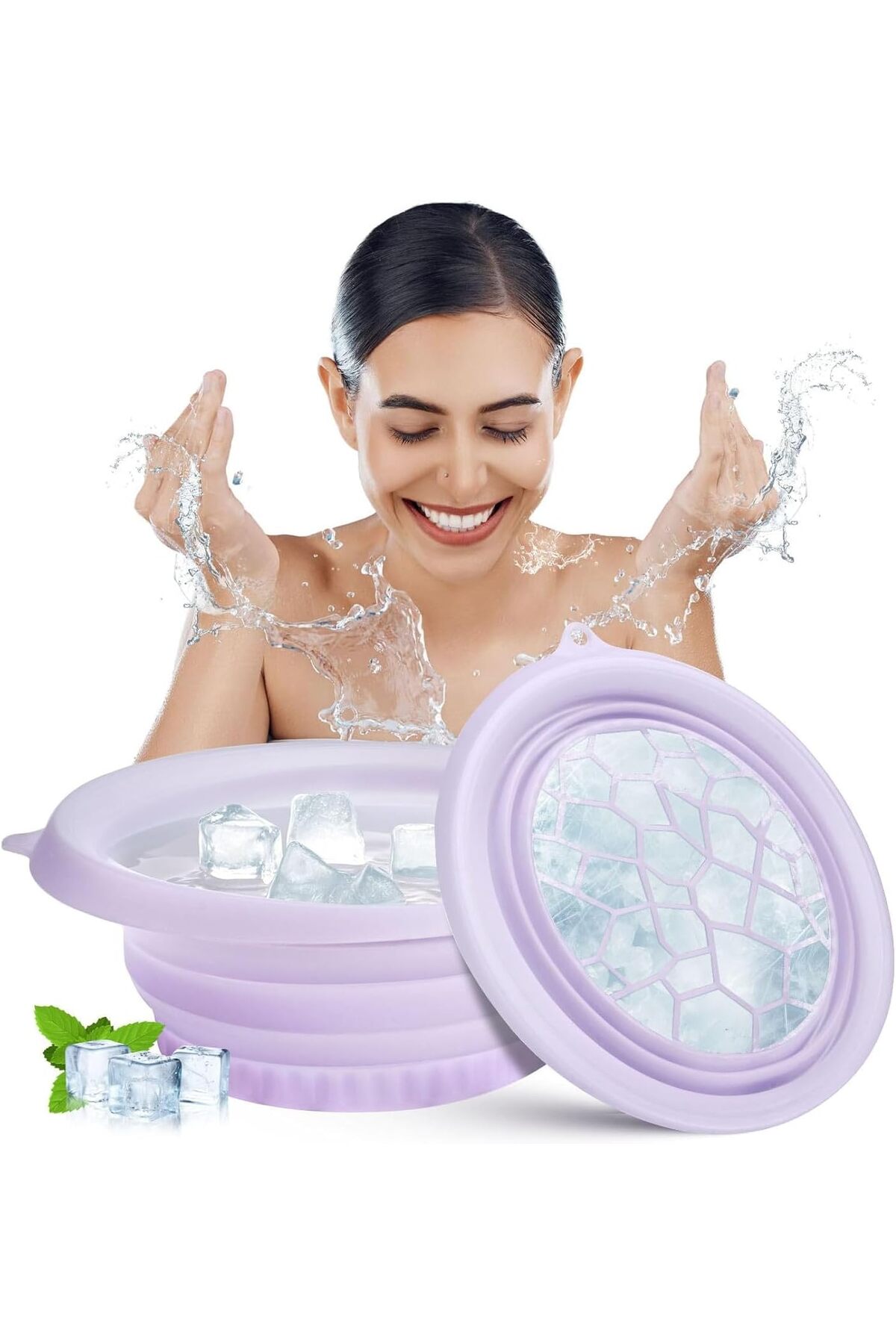 erorex Face Bowl Ice Built Icetray Foldable Ice Bath Bowl Portable ...