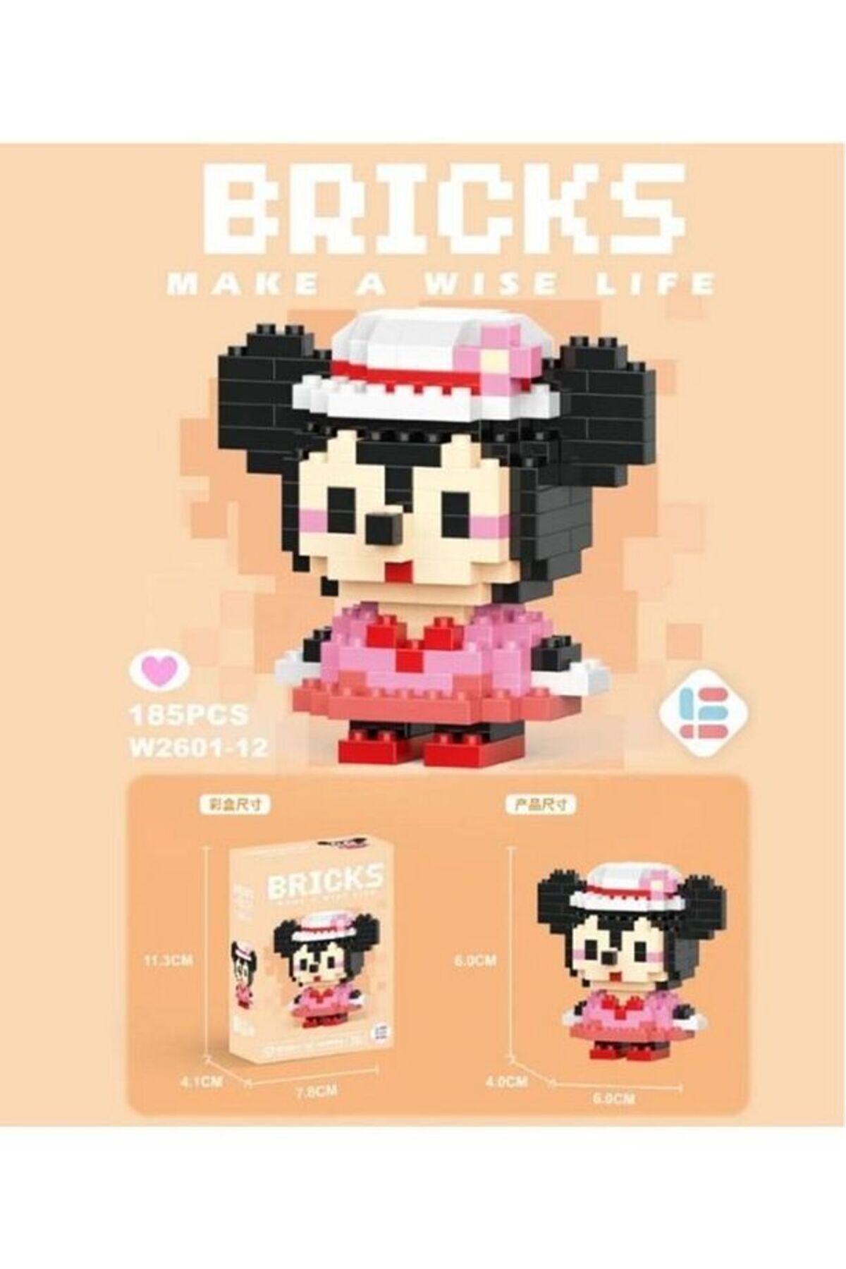 renkli outlet Bricks Minnie Mouse Yap boz 3D Puzzle Mini Lego - Fiyatı ...