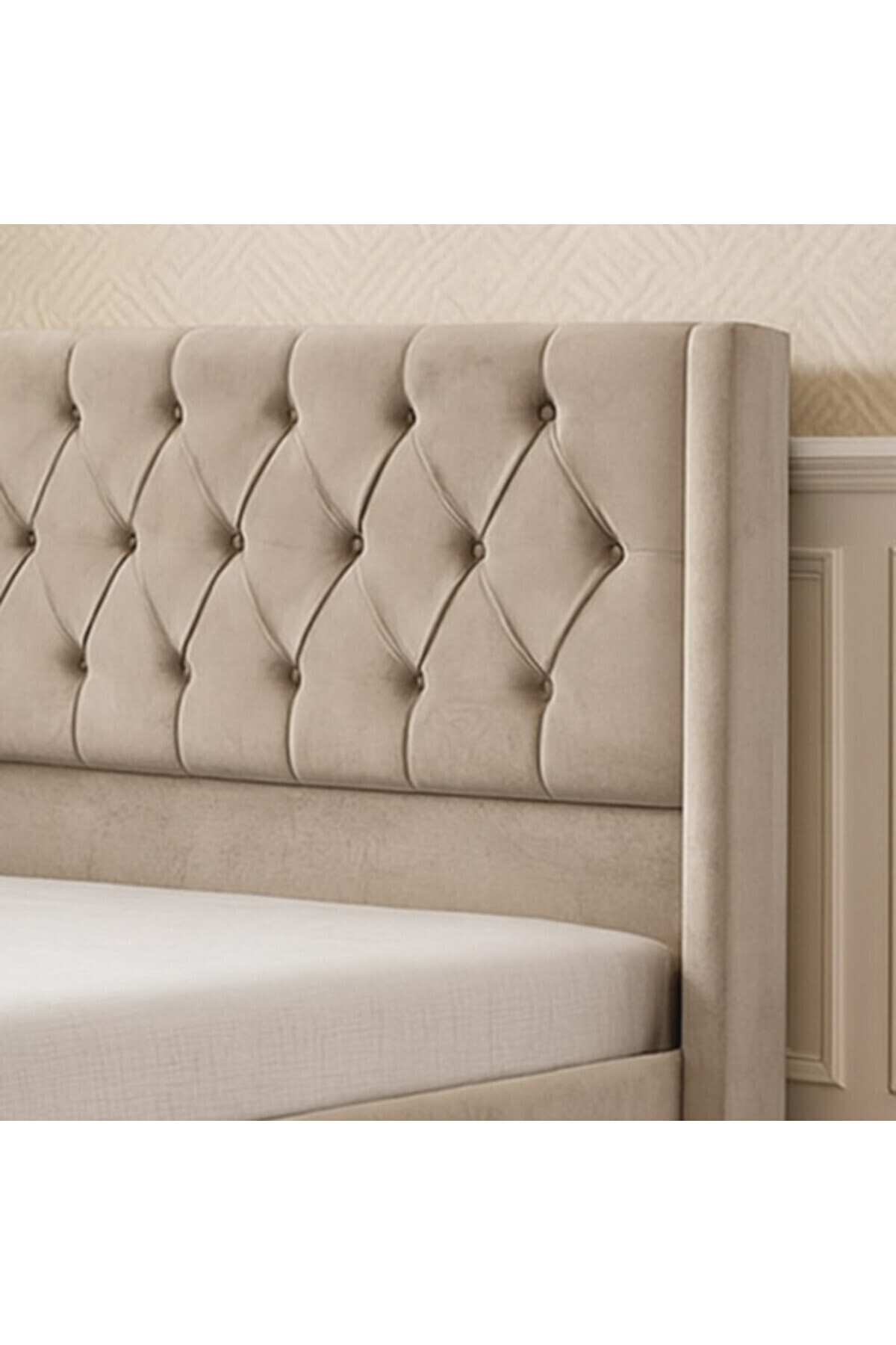 Rahaty Store Modern 120x200cm wooden bed with velvet upholstery from ...