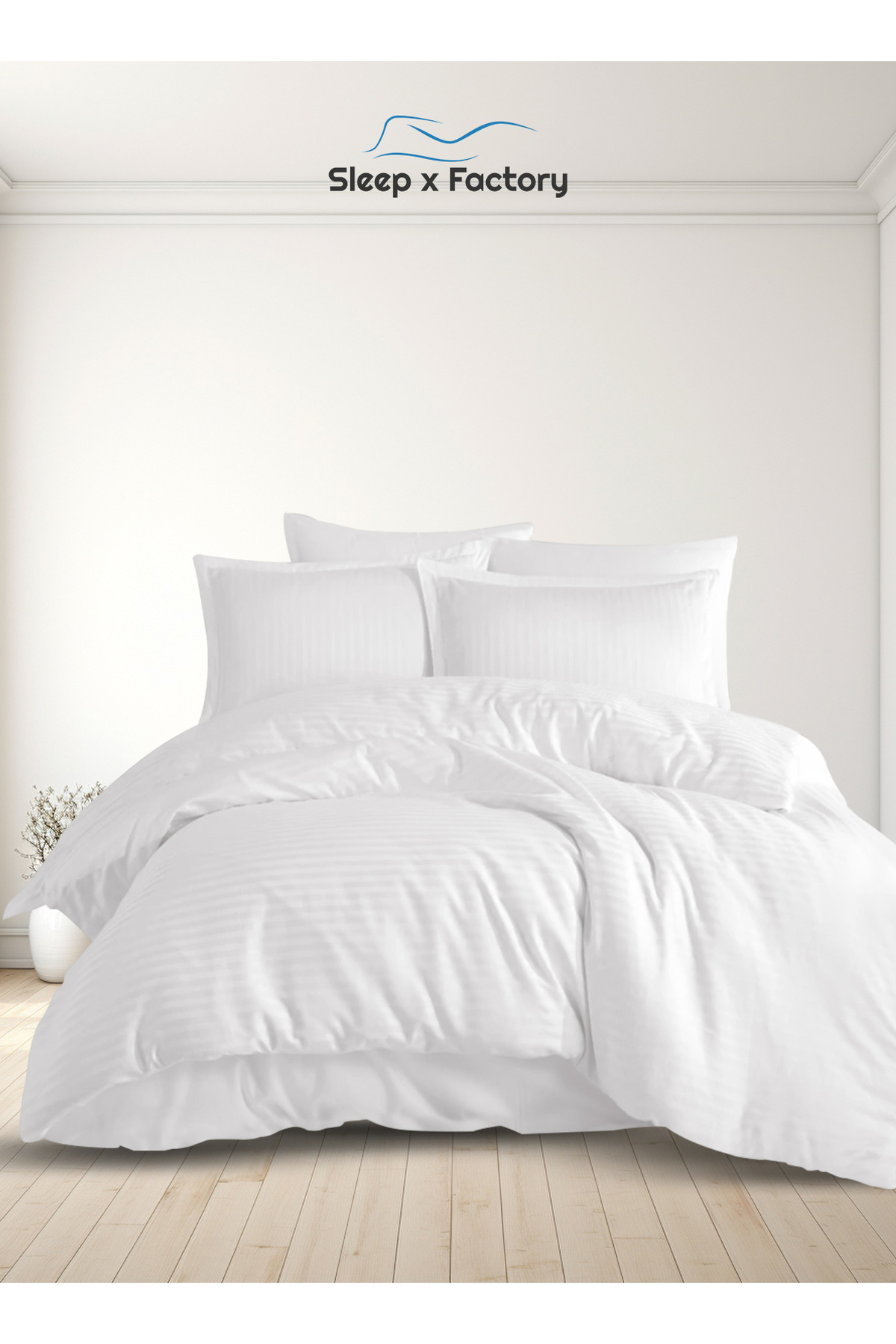 Sleep x Factory 7 PC Microfiber Hotel Duvet Set – 200×200 White- Trendyol