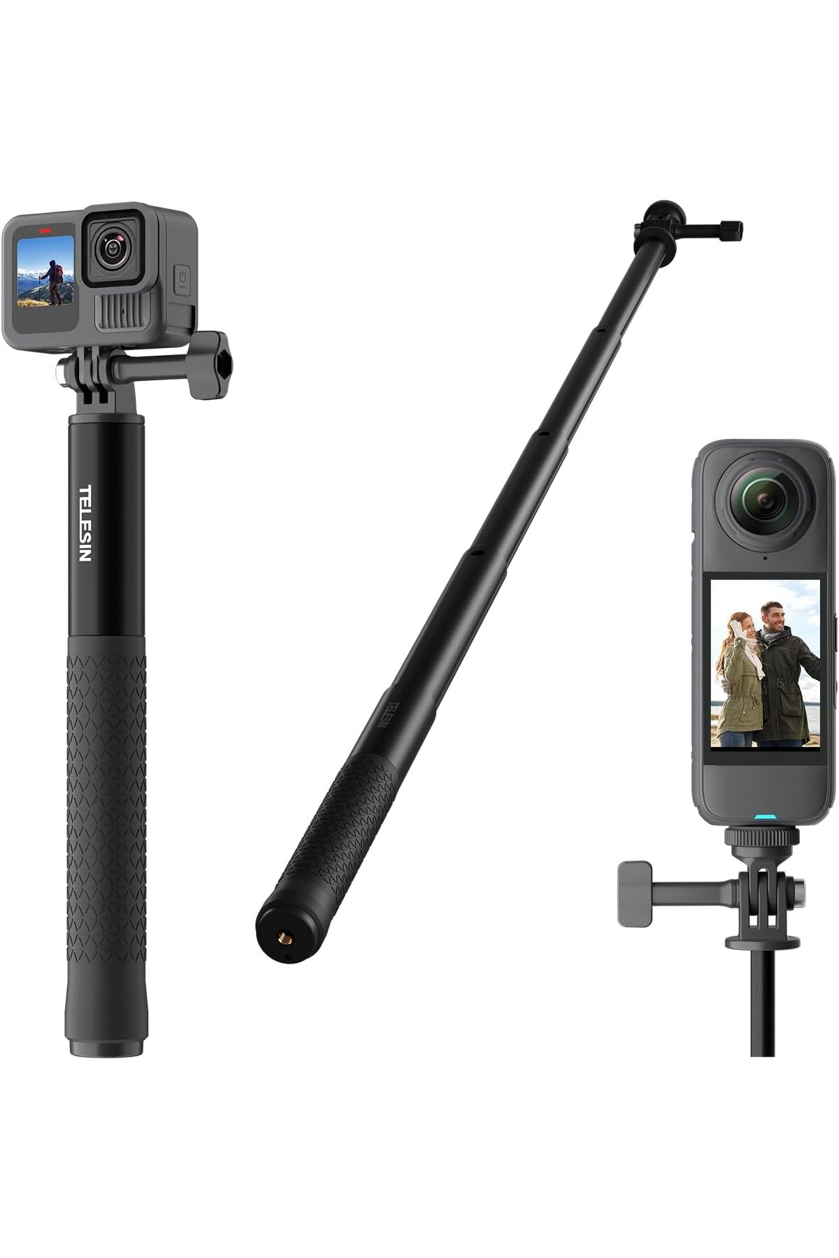 Coverzone Uzatılabilir Selfie Çubuğu GoPro Hero 13 12 11 10/Insta 360 ...