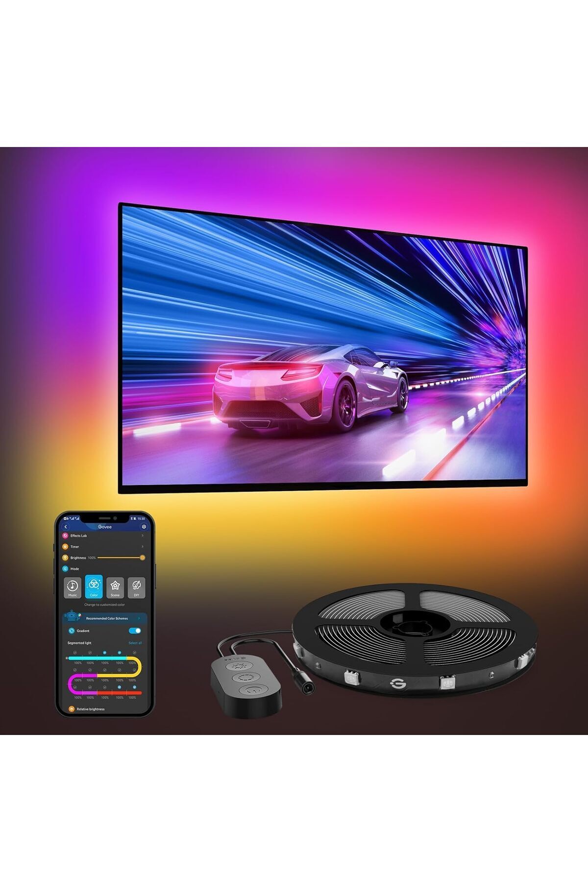 Govee LED TV Backlight, 2.4M RGBIC Backlight for 40-50 inch TV, Smart ...