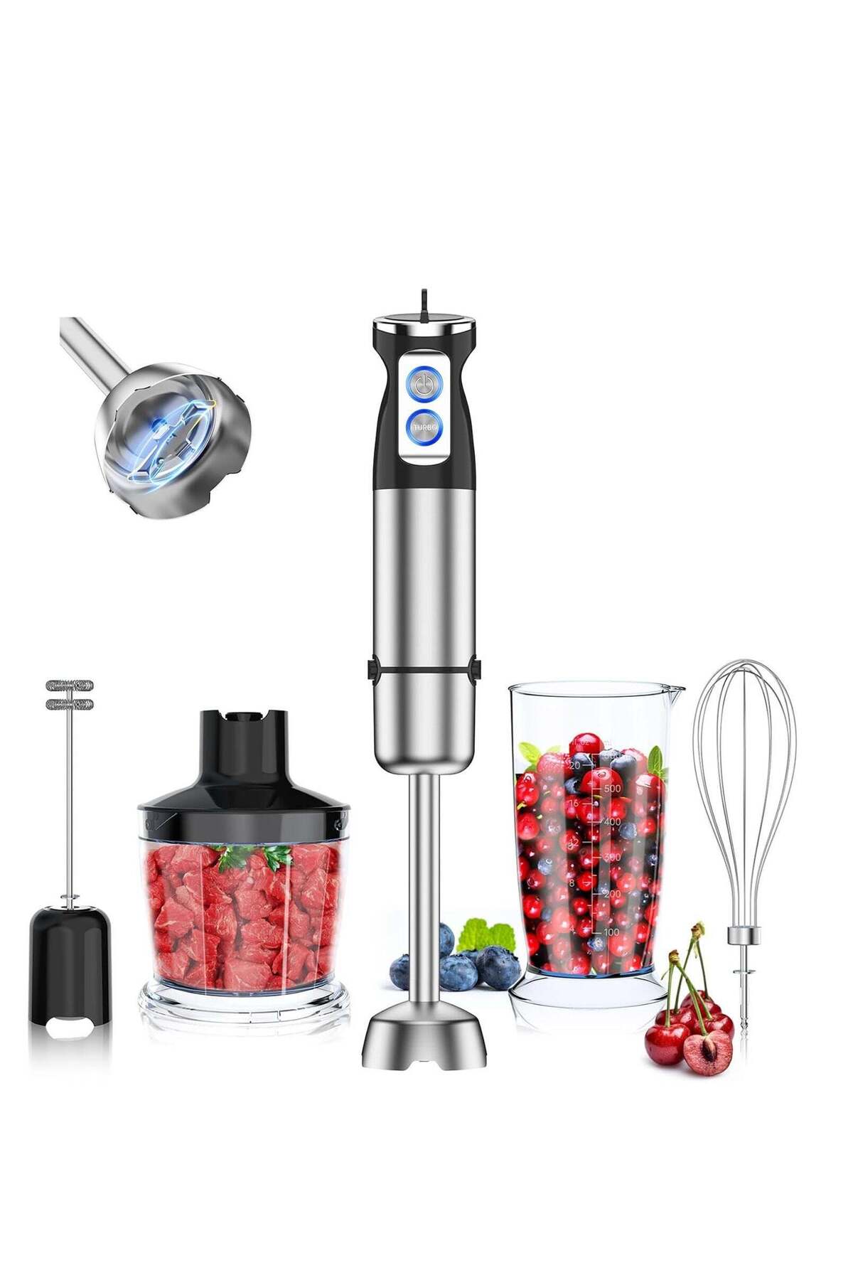 Generic SYOSI Hand Blender 1000W, 5-in-1 Electric Stick Blender, 24 ...