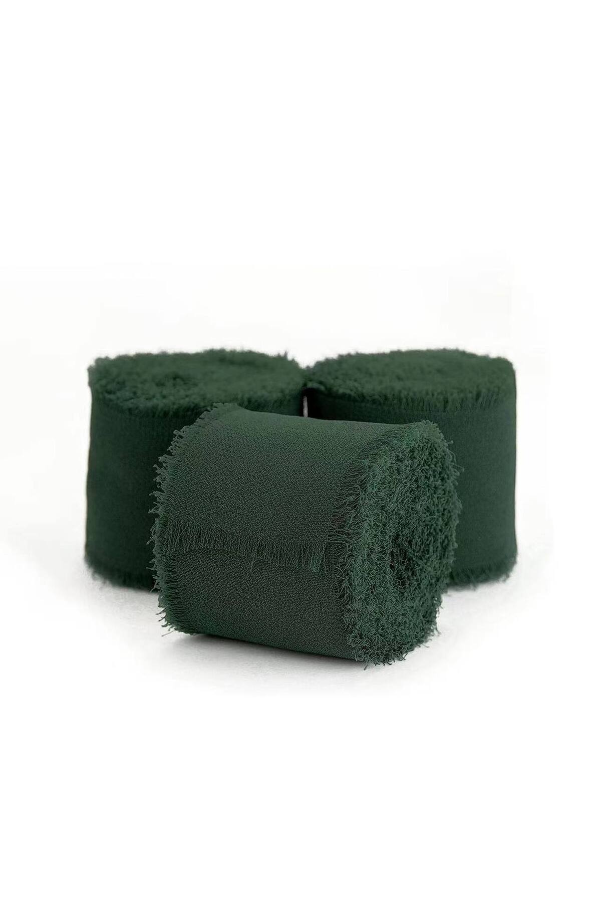 ARTIZAAR 3 x panglica de matase, verde inchis, 4cmx5m, pentru invitatii ...